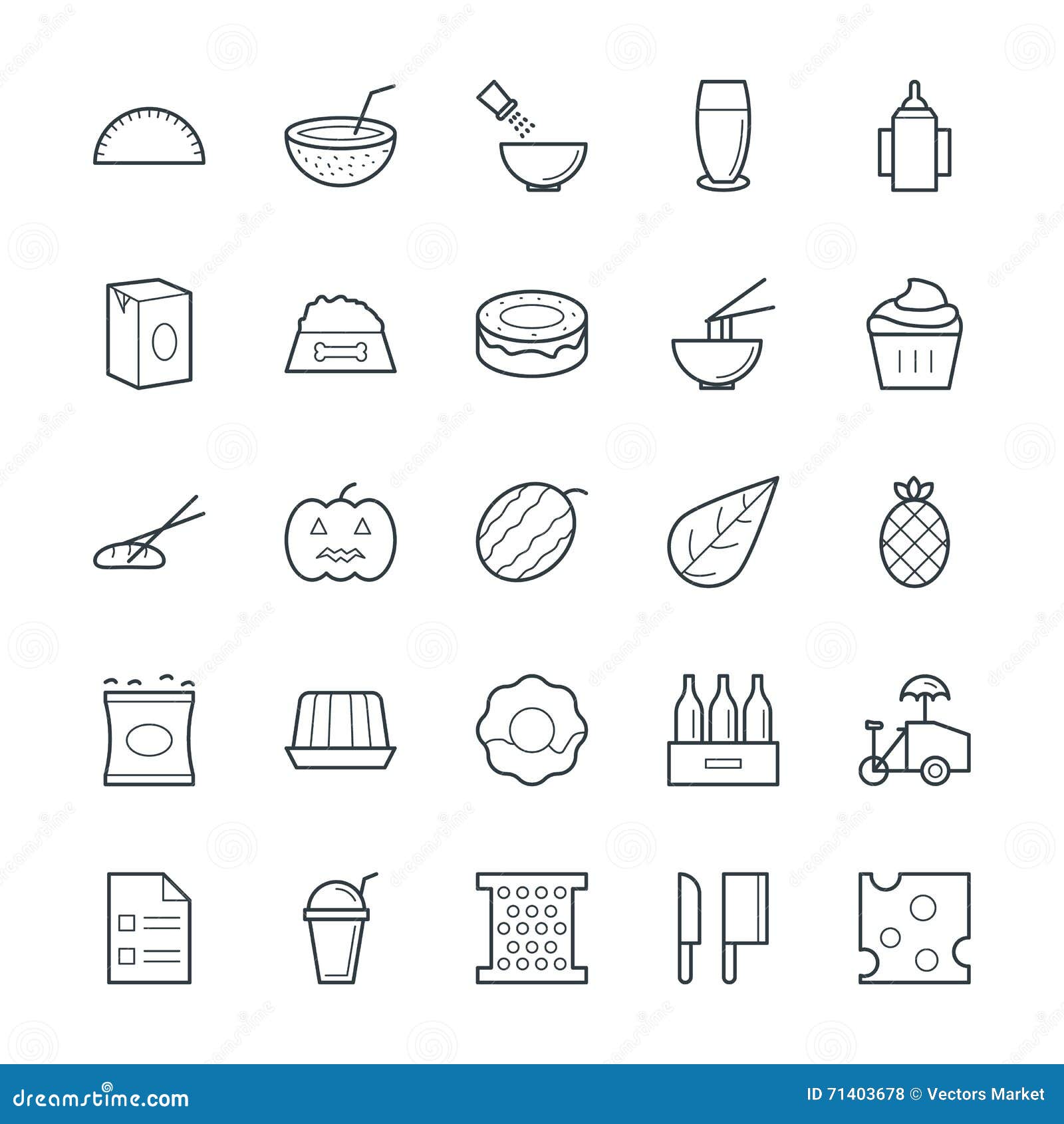 Food Cool Vector Icons 12 stock illustration. Illustration of ananas ...