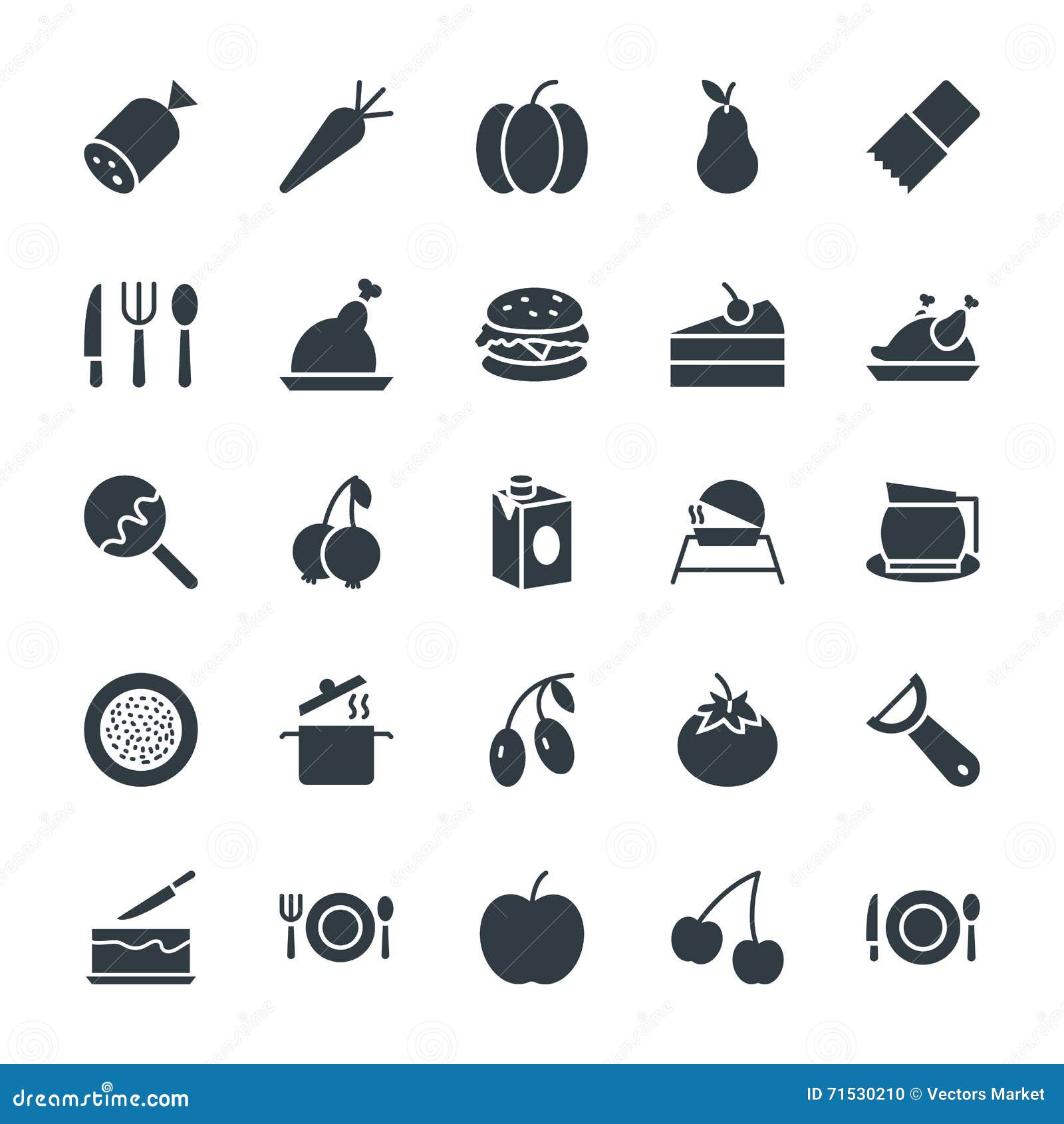 Food Cool Vector Icons 4 stock illustration. Illustration of melon ...