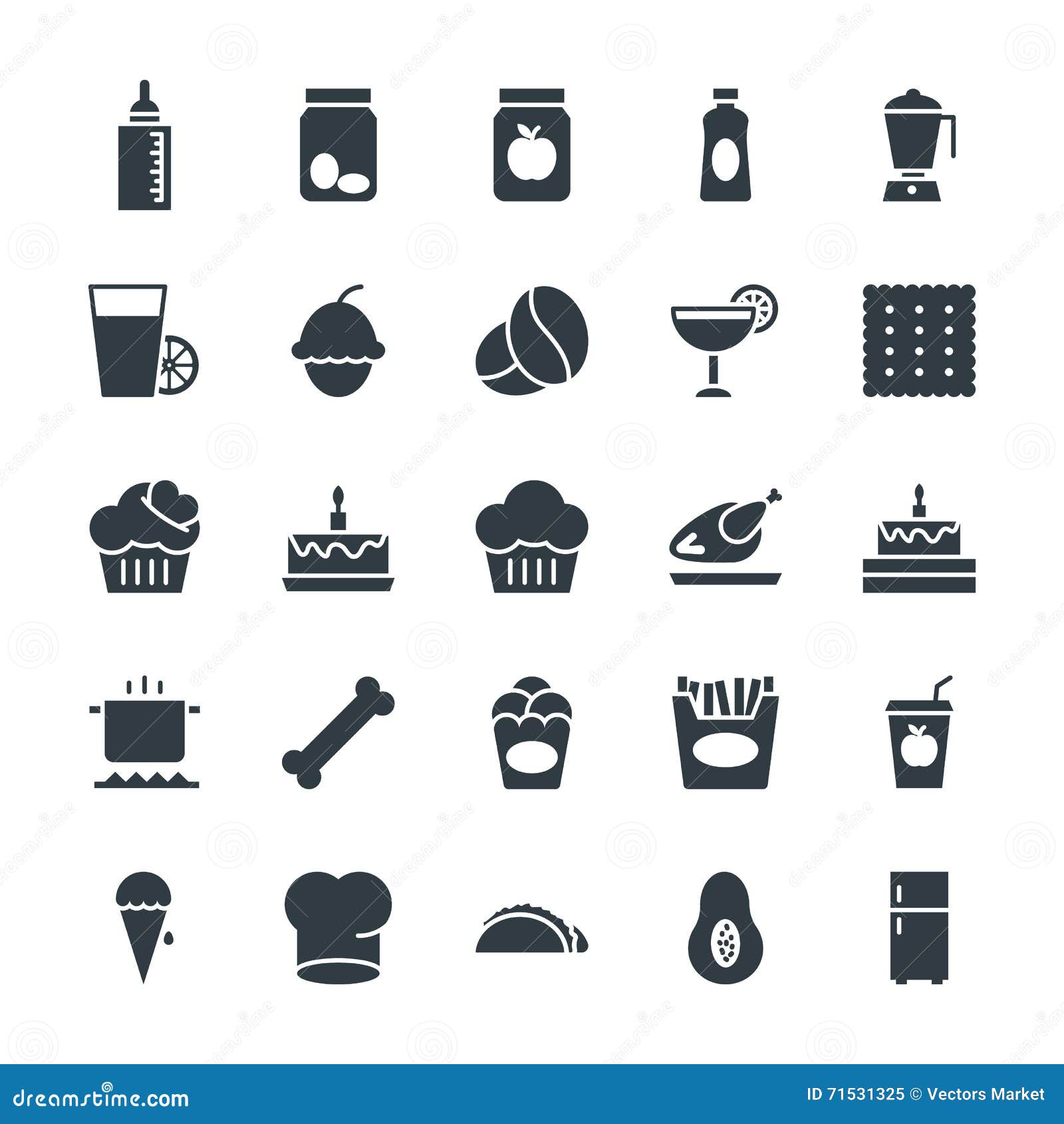 Food Cool Vector Icons 9 stock illustration. Illustration of fridge ...