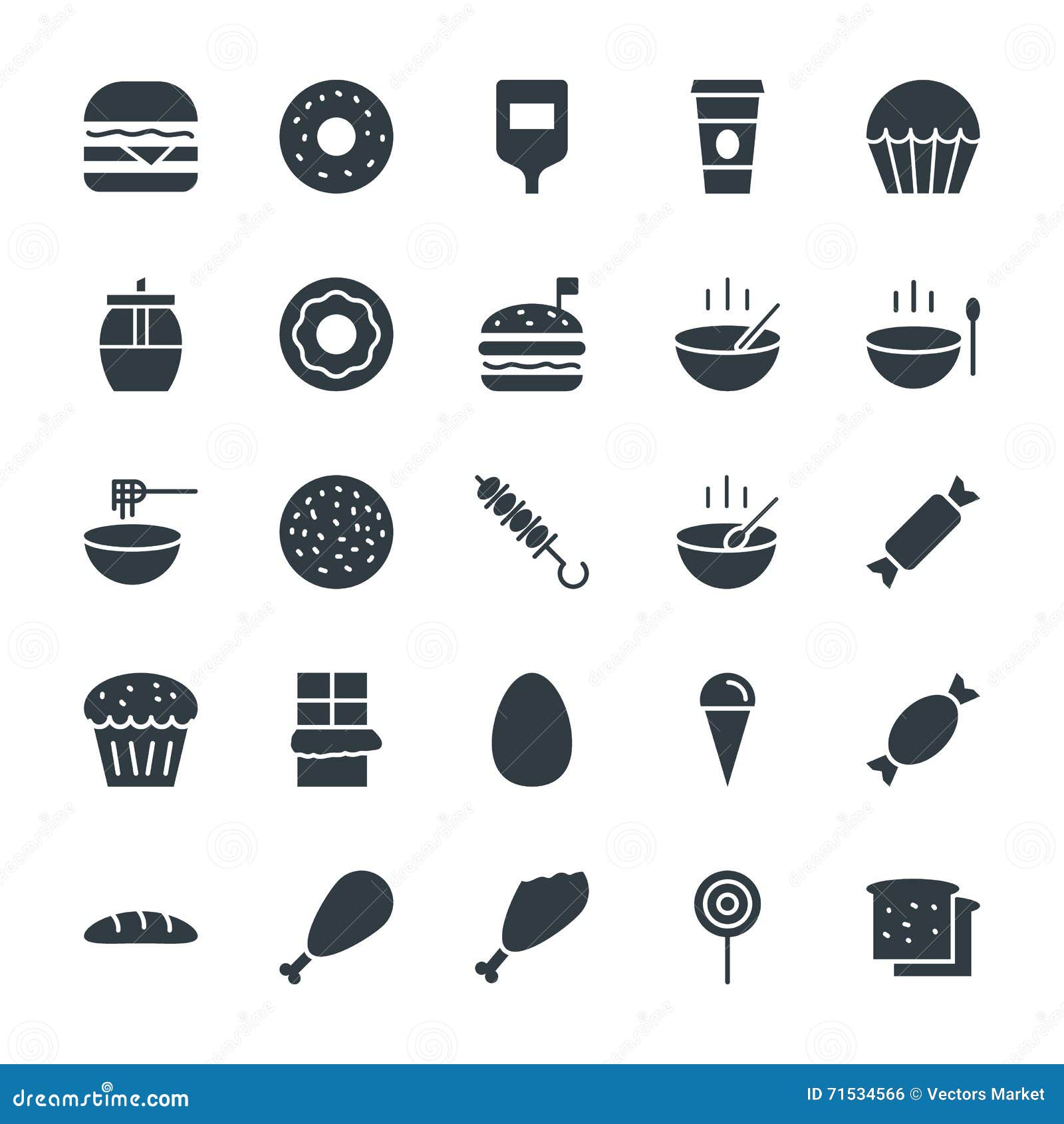 Food Cool Vector Icons 1 stock illustration. Illustration of cracker ...