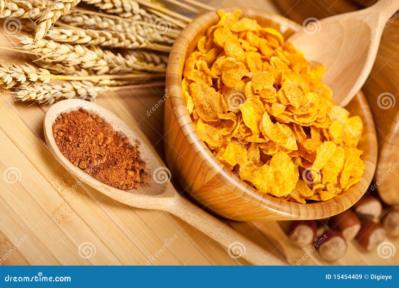 Food - Corn flakes stock image. Image of corn, bamboo - 15454409