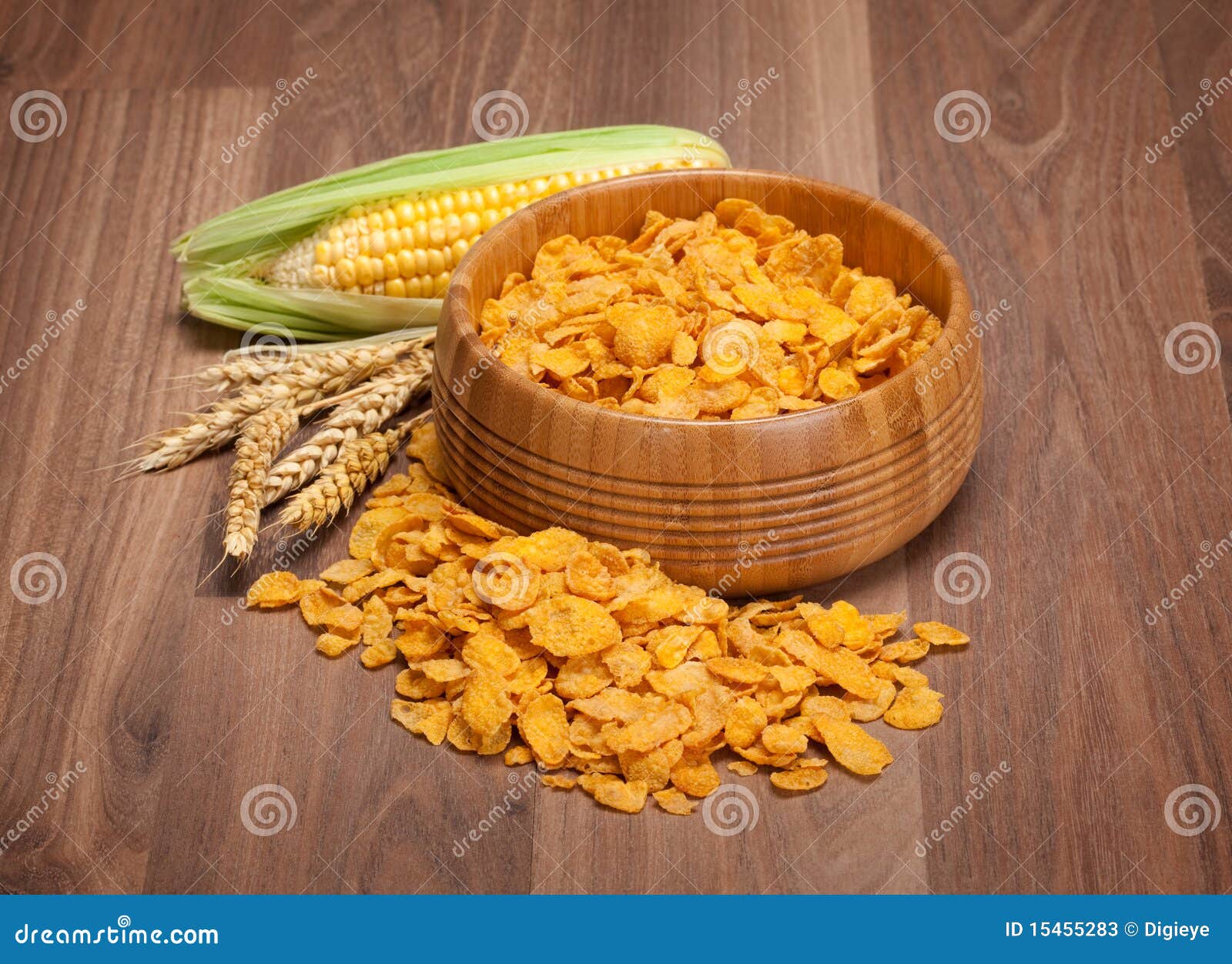 Food - Corn flakes stock image. Image of bamboo, closeup - 15455283