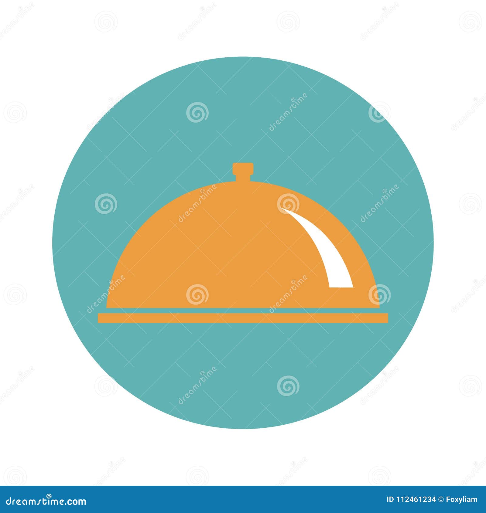 Food Cover Flat Vector Icon Stock Vector - Illustration of gourmet ...