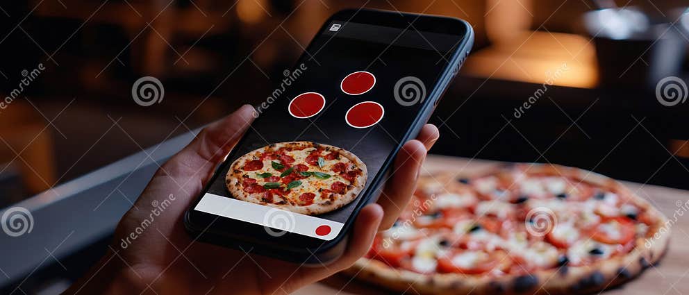 Food Delivery App Interface Displaying Pizza Order with Tracking ...