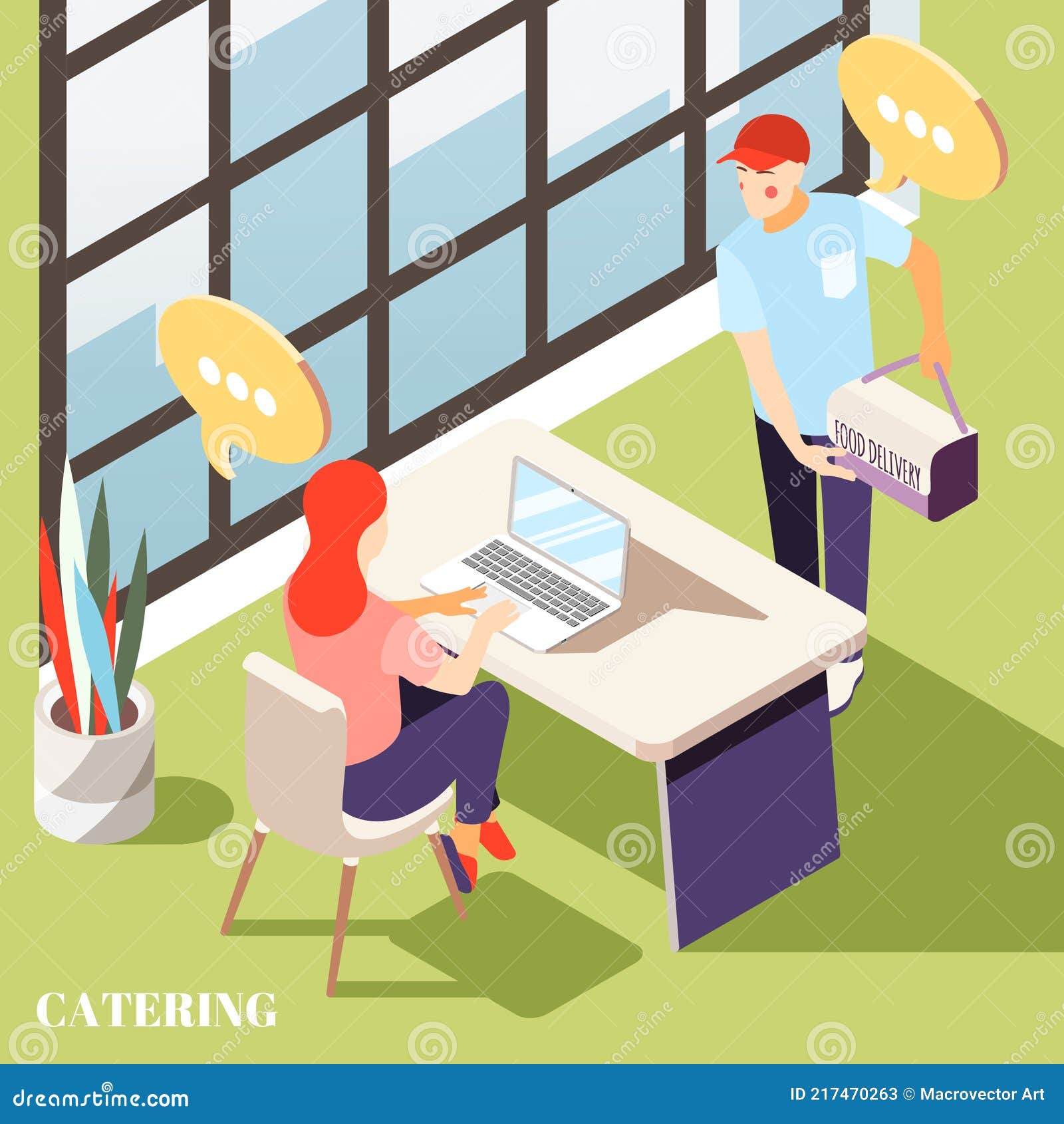 Food Delivery Background stock vector. Illustration of dialogue - 217470263