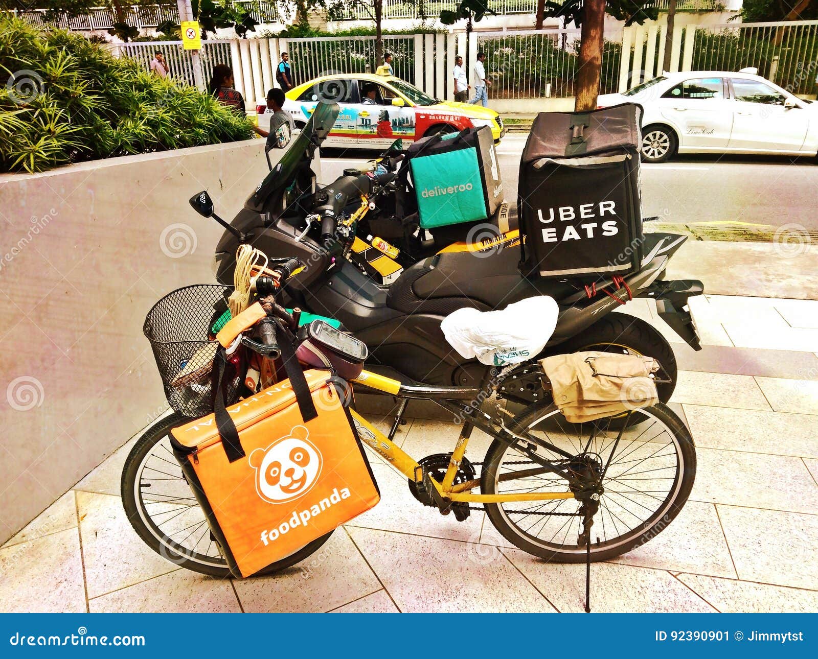 Food delivery bikes editorial photo. Image of motorbikes - 92390901 Food delivery bikes editorial photo. Image of motorbikes - 92390901