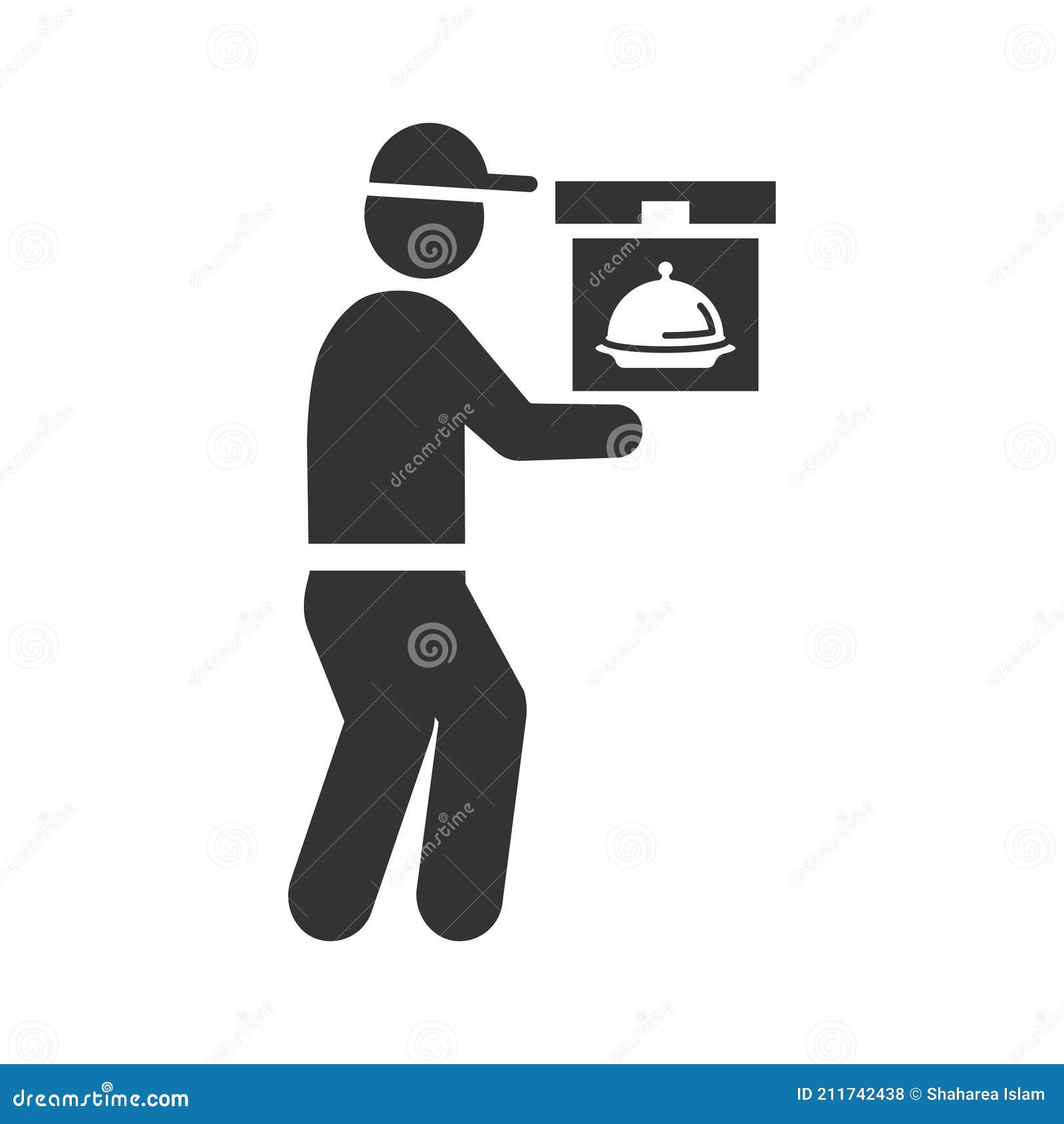 Food delivery boy icon stock vector. Illustration of designed - 211742438