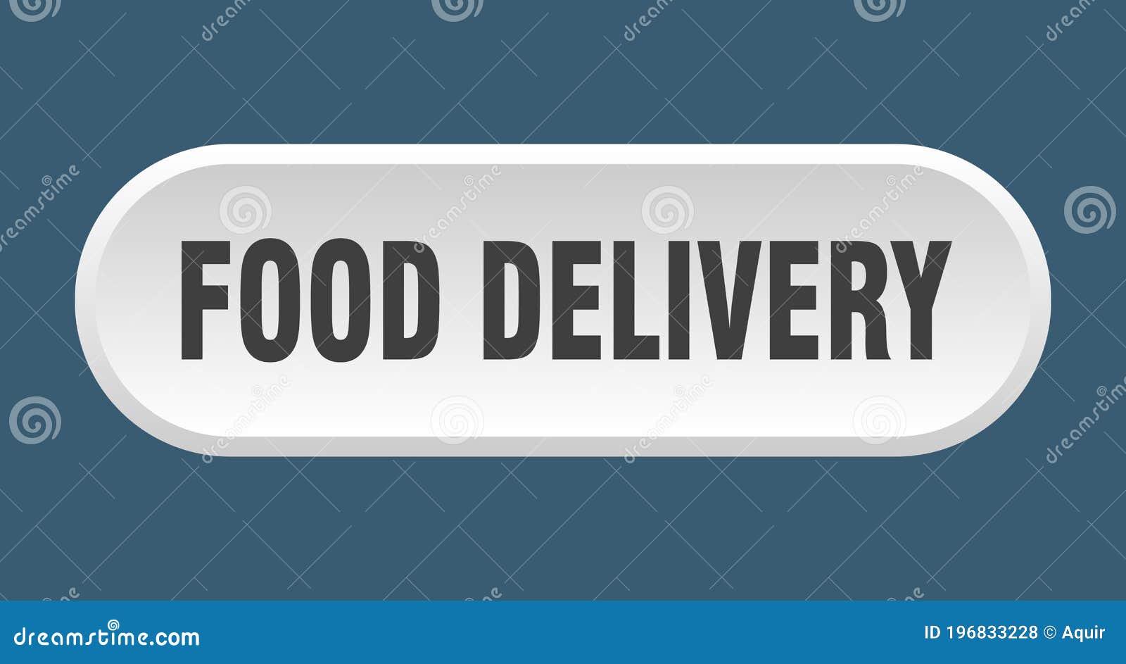 Food Delivery Button. Rounded Sign on White Background Stock Vector ...
