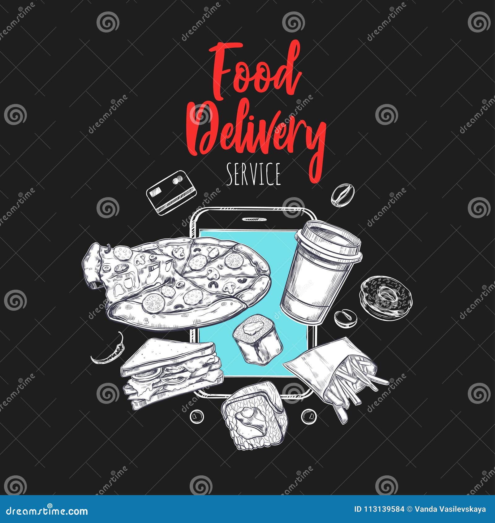 Food Delivery Concept Banner 1 Stock Vector - Illustration of dinner ... Food Delivery Concept Banner 1 Stock Vector - Illustration of dinner ...