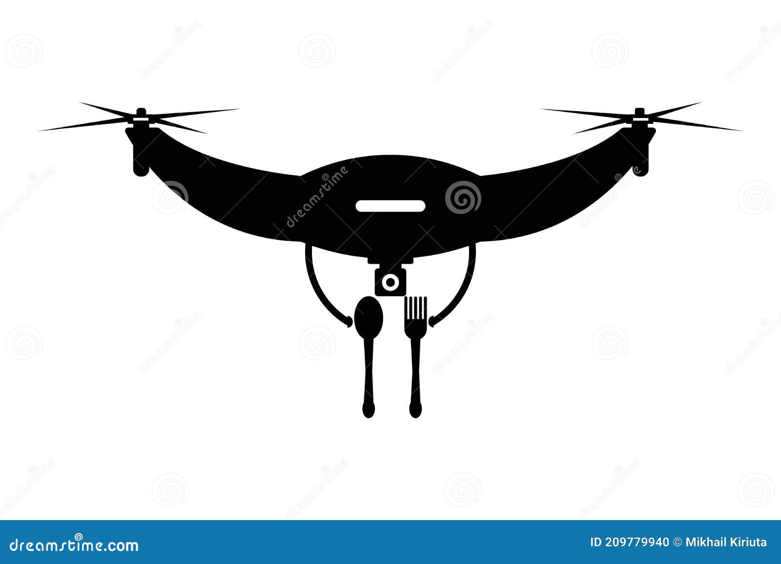 Food Delivery Drone Icon Isolated on White Background. Vector EPS10 ...