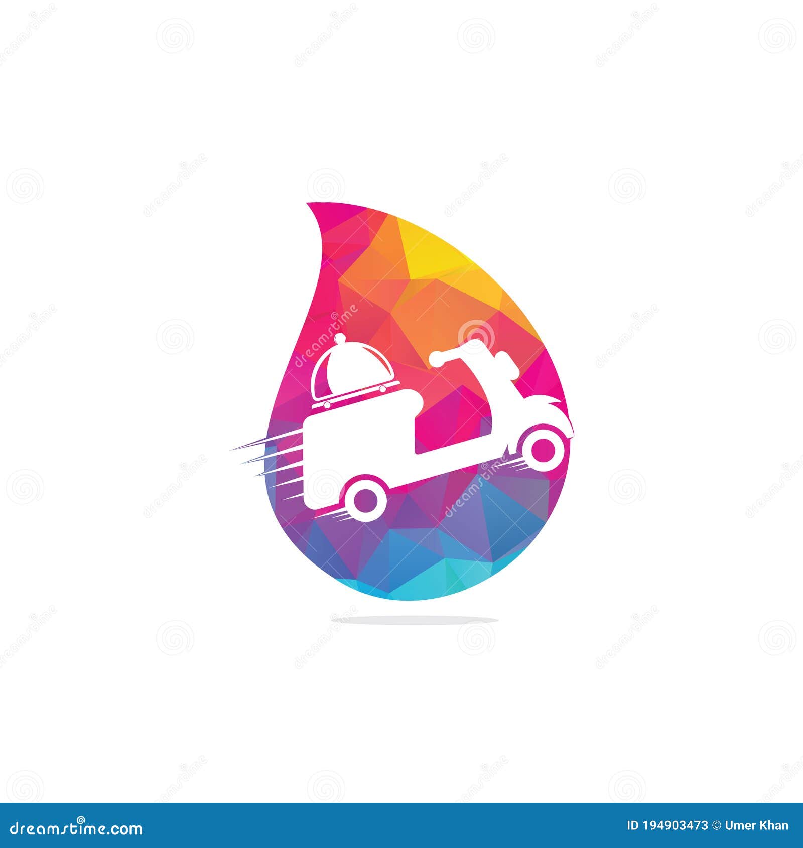 Food Delivery Drop Shape Concept Logo Design Stock Vector ...