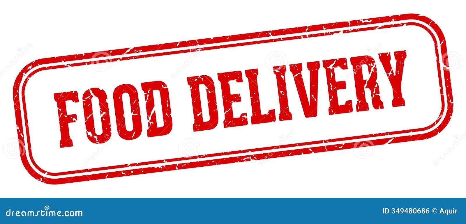 Food Delivery Stamp. Food Delivery Rectangular Stamp on White ...