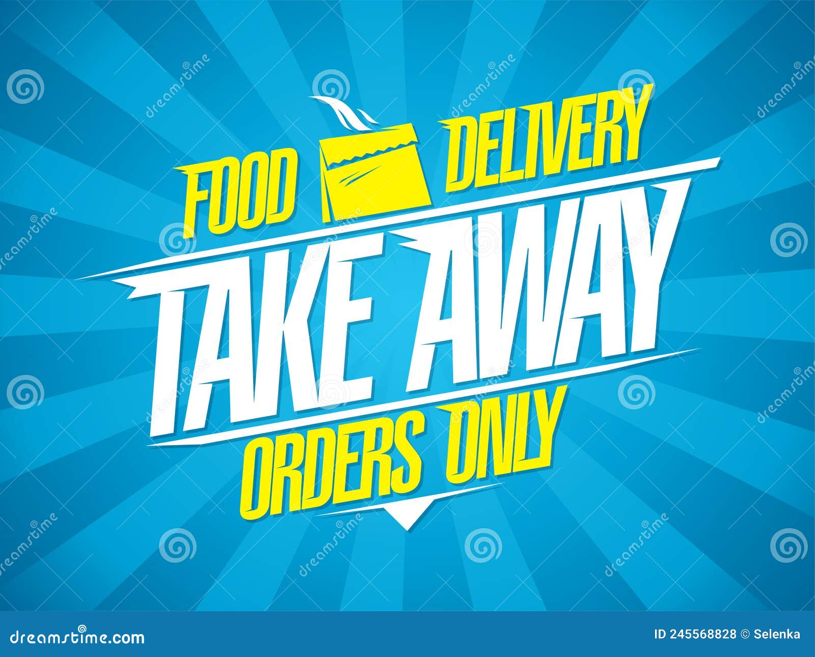 Food Delivery and Take Away Banner Template Stock Vector - Illustration ...