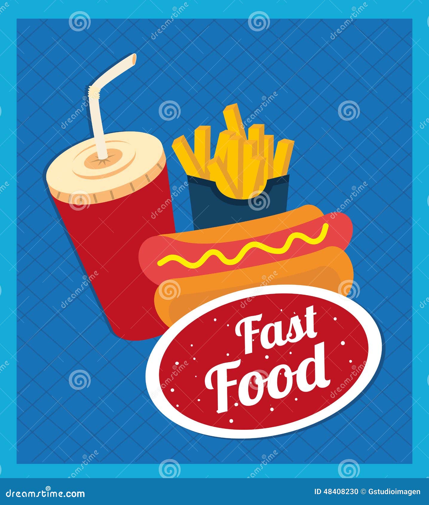 Food Design Over Blue Background Vector Illustration Stock Vector ...
