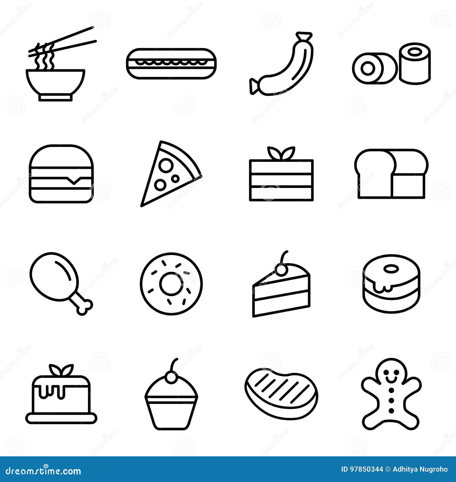 Food and Dessert Icon stock vector. Illustration of burger - 97850344