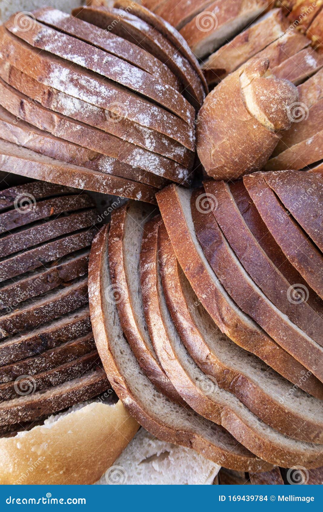 Different Types of Bread in a Basket Stock Photo - Image of fiber ...