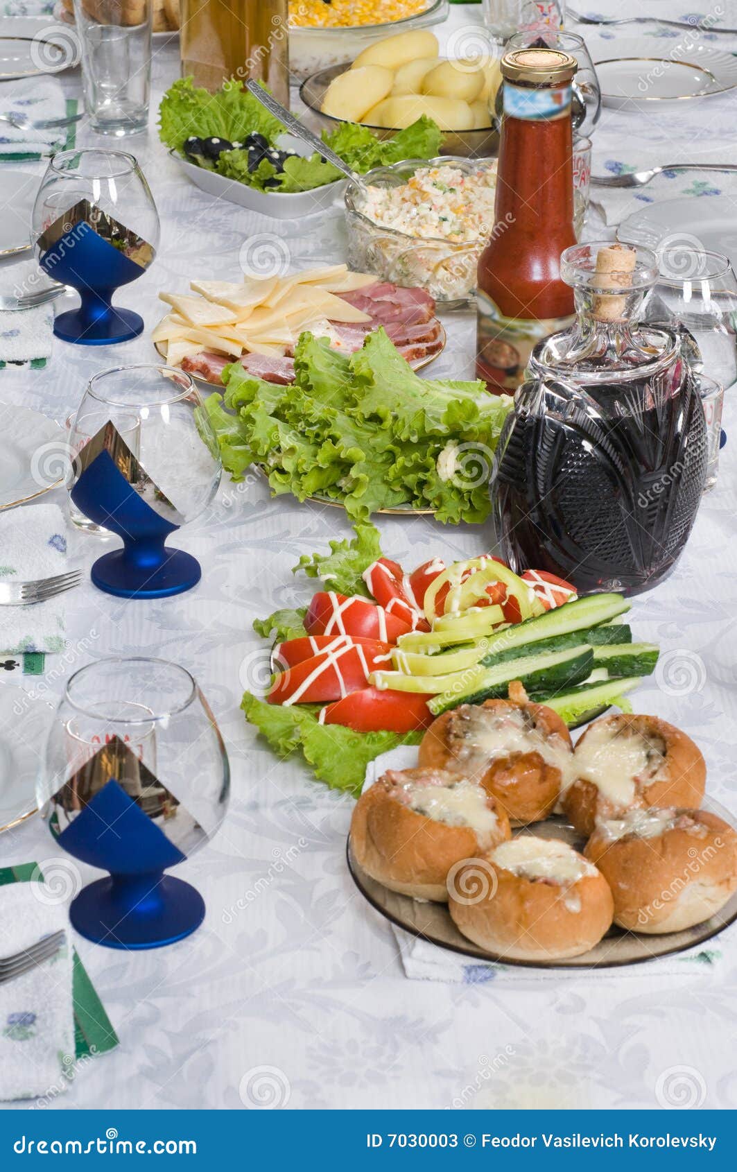Food on a dining table. stock image. Image of tomatoes - 7030003