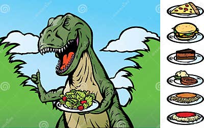 Food Dinosaur stock vector. Illustration of spaghetti - 9870809