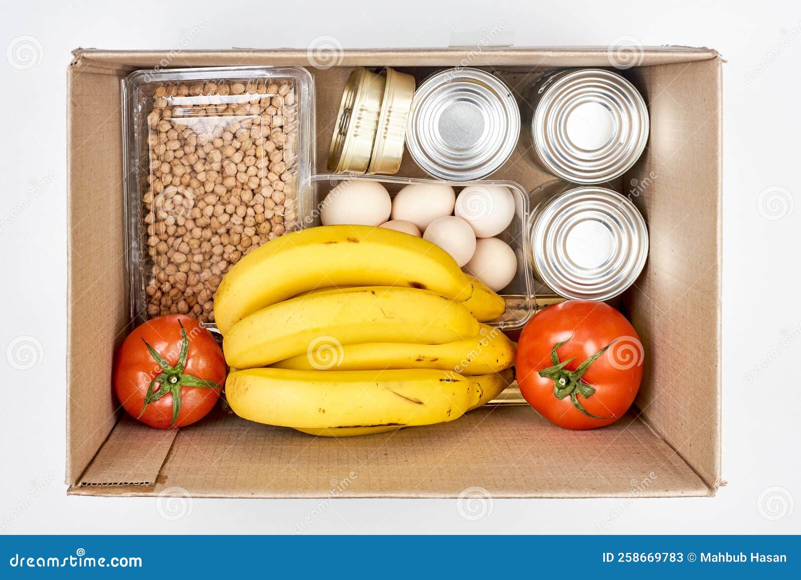 Food Donation Box from Above Stock Image - Image of pack, distribution ...