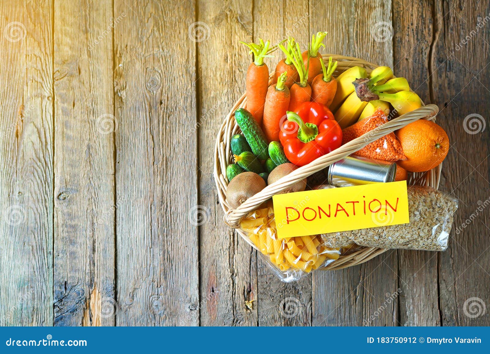 Food Donation Concept with Different Products and Vegetables in a ...