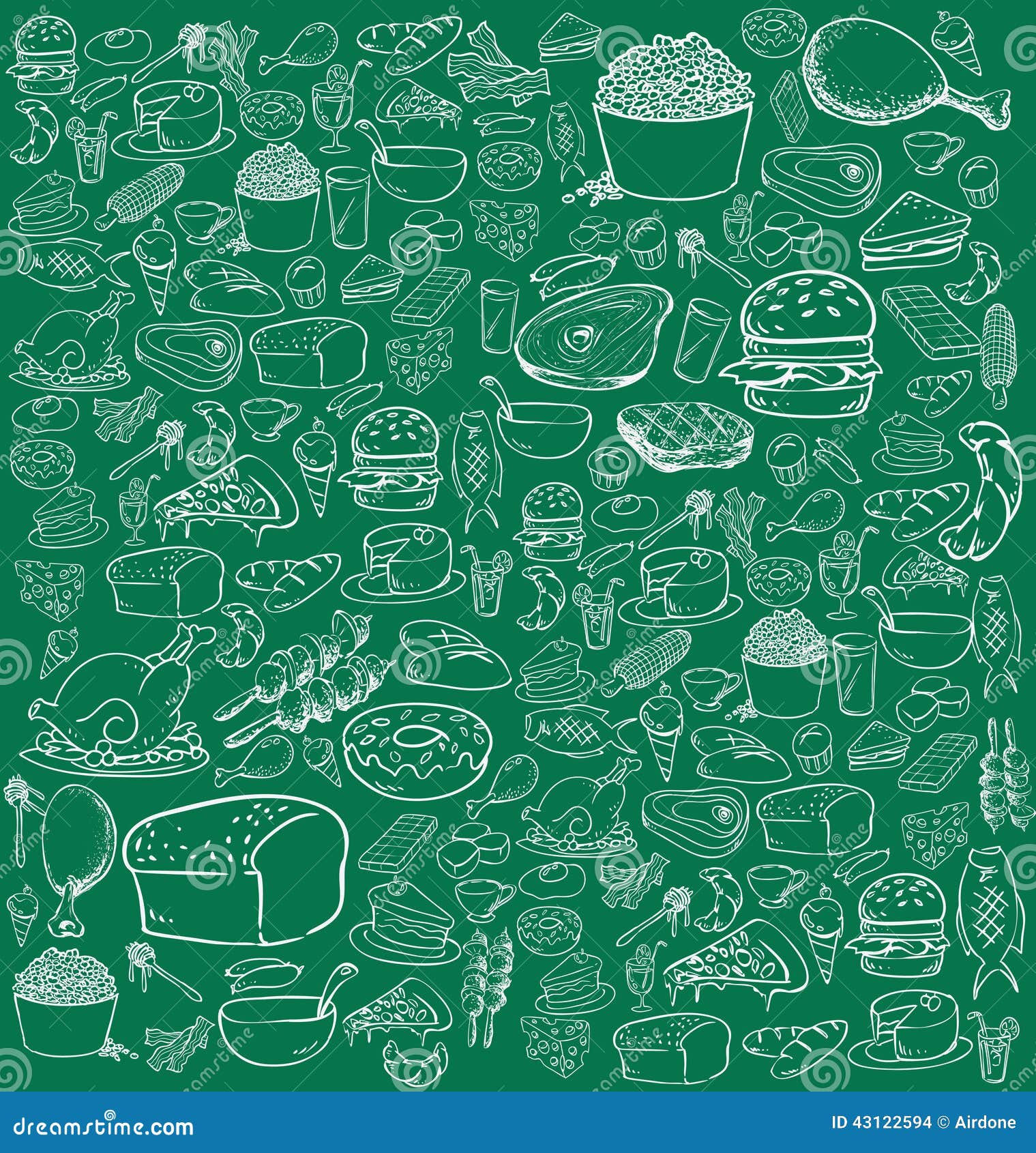 Food Doodle stock vector. Illustration of grill, collection - 43122594