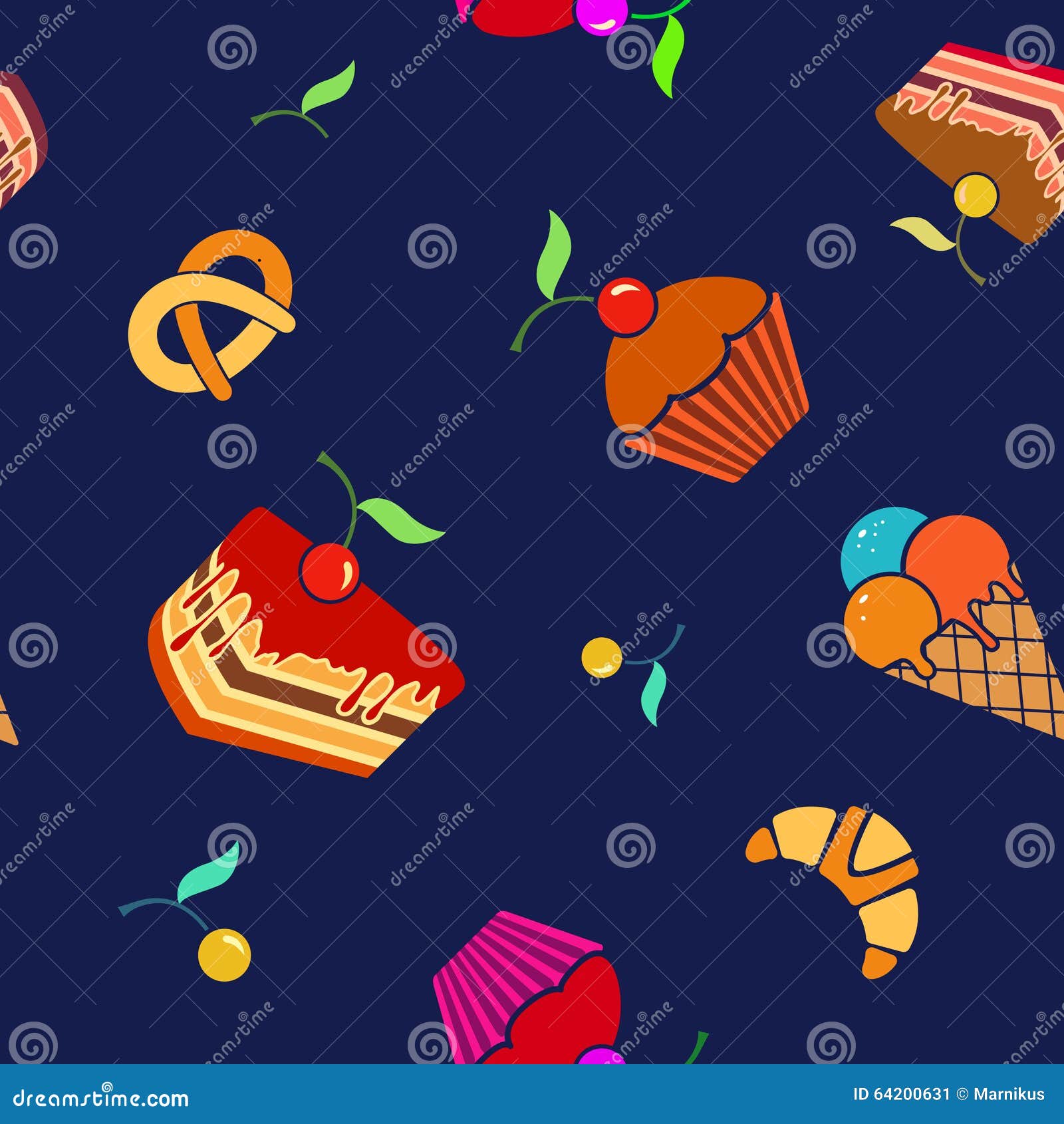 Food and Drink Seamless Vector Pattern Stock Vector - Illustration of ...