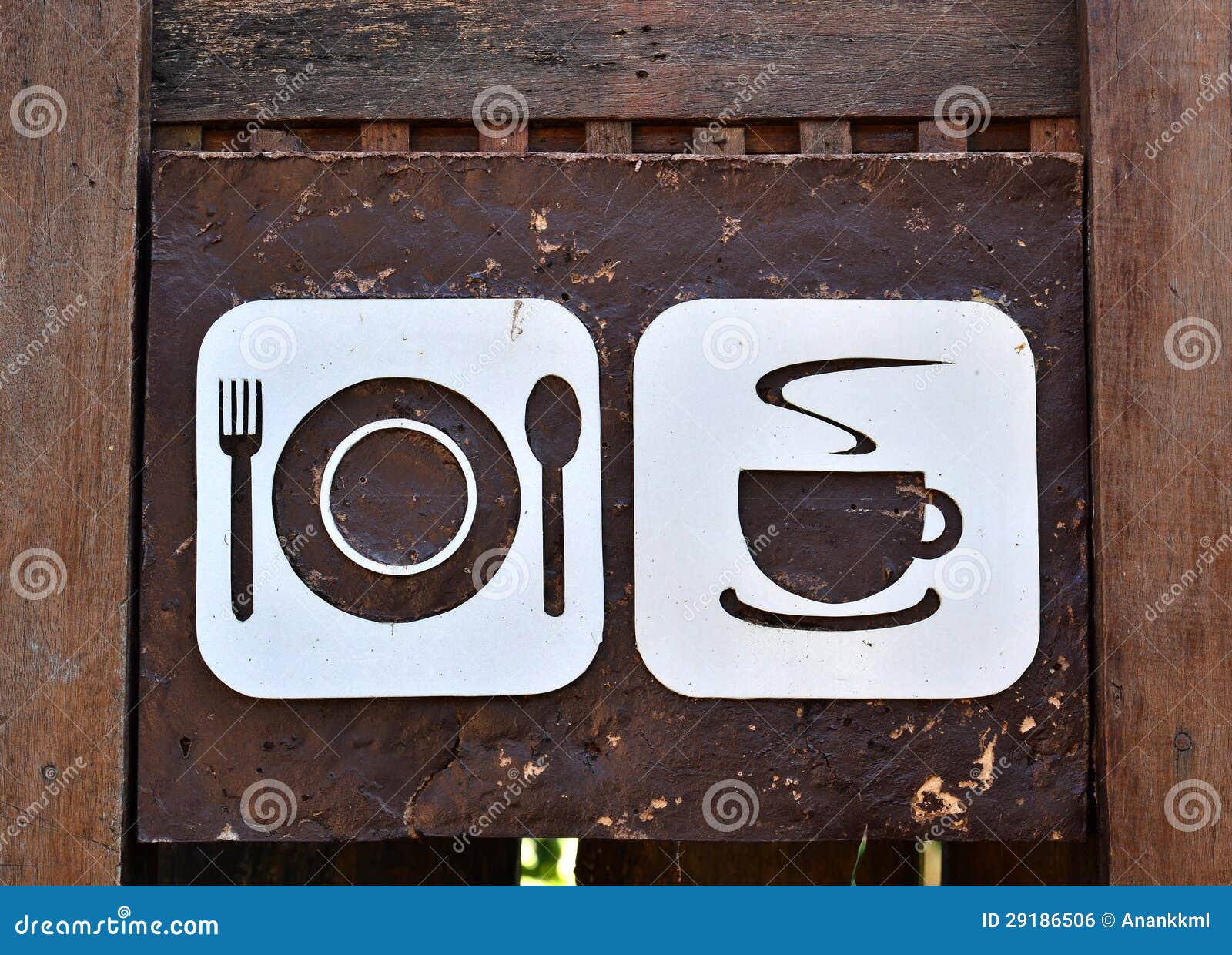 Food and drink sign board stock photo. Image of brown - 29186506