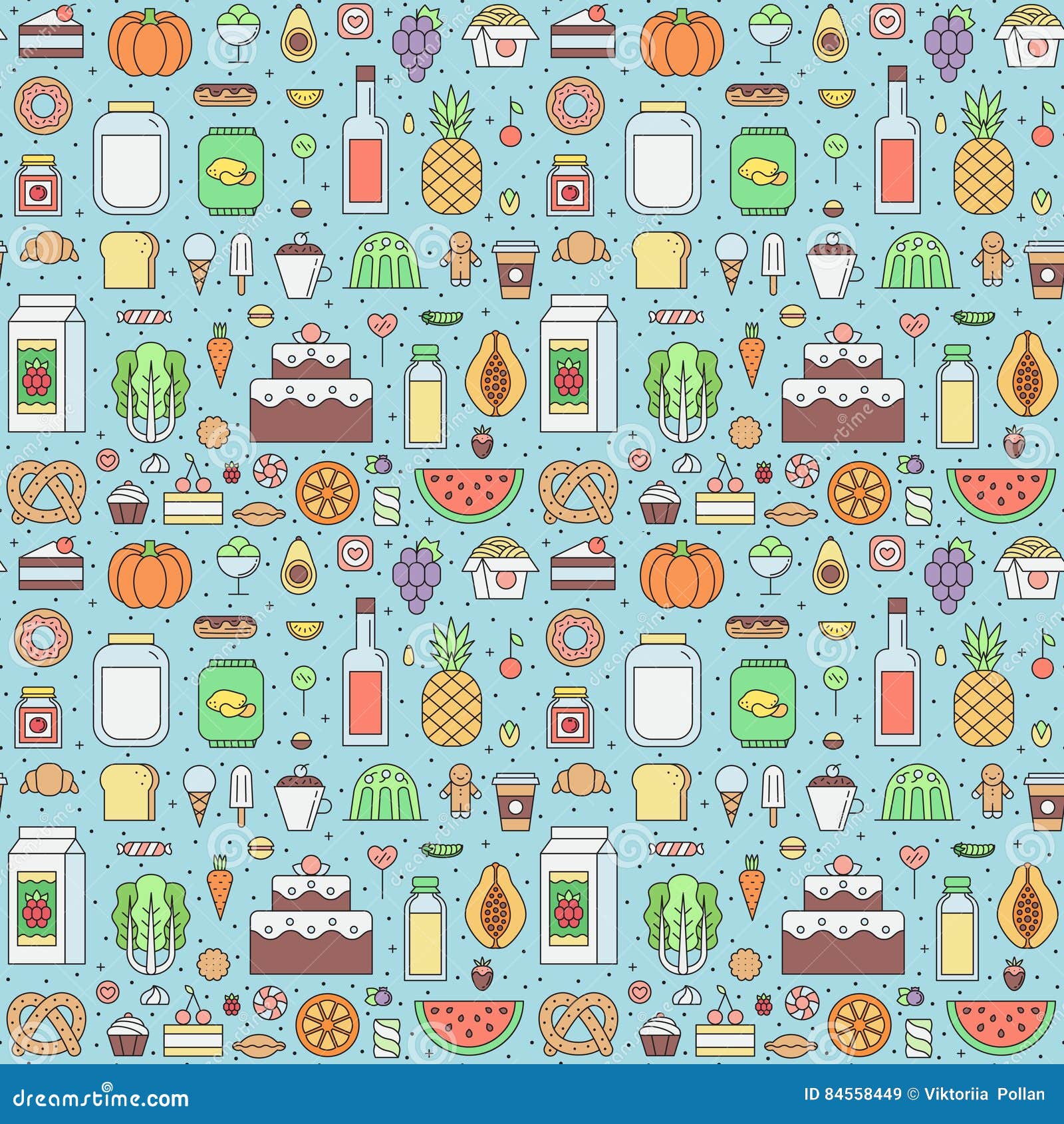 Outline Seamless Pattern With Battlement Curved Lines On White ...