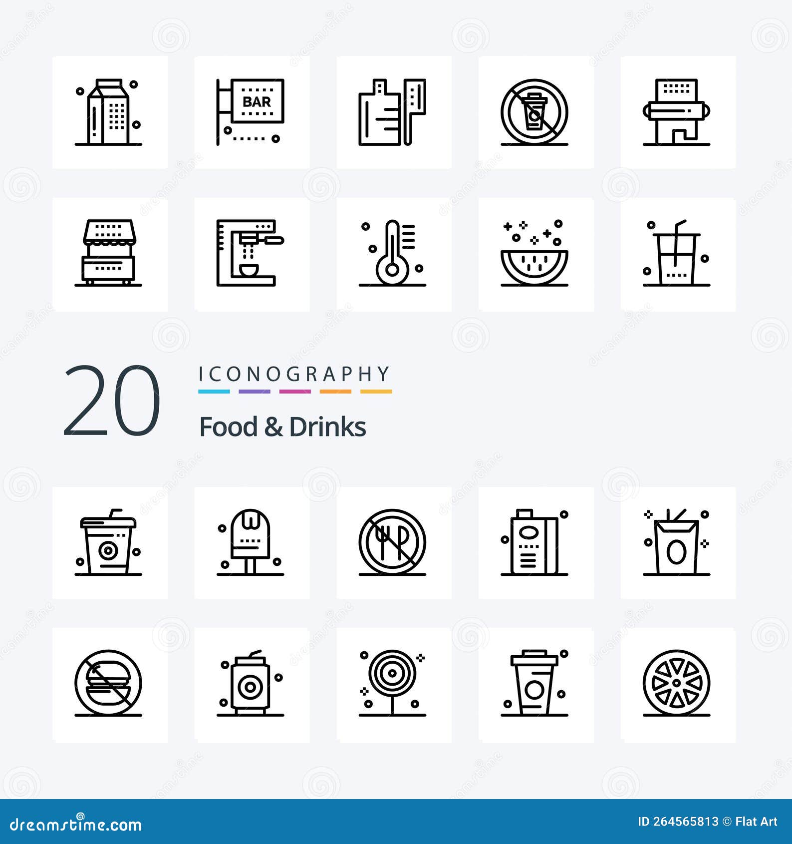 20 Food Drinks Line Icon Pack Like Fruit Drink Kitchen and Forbidden ...