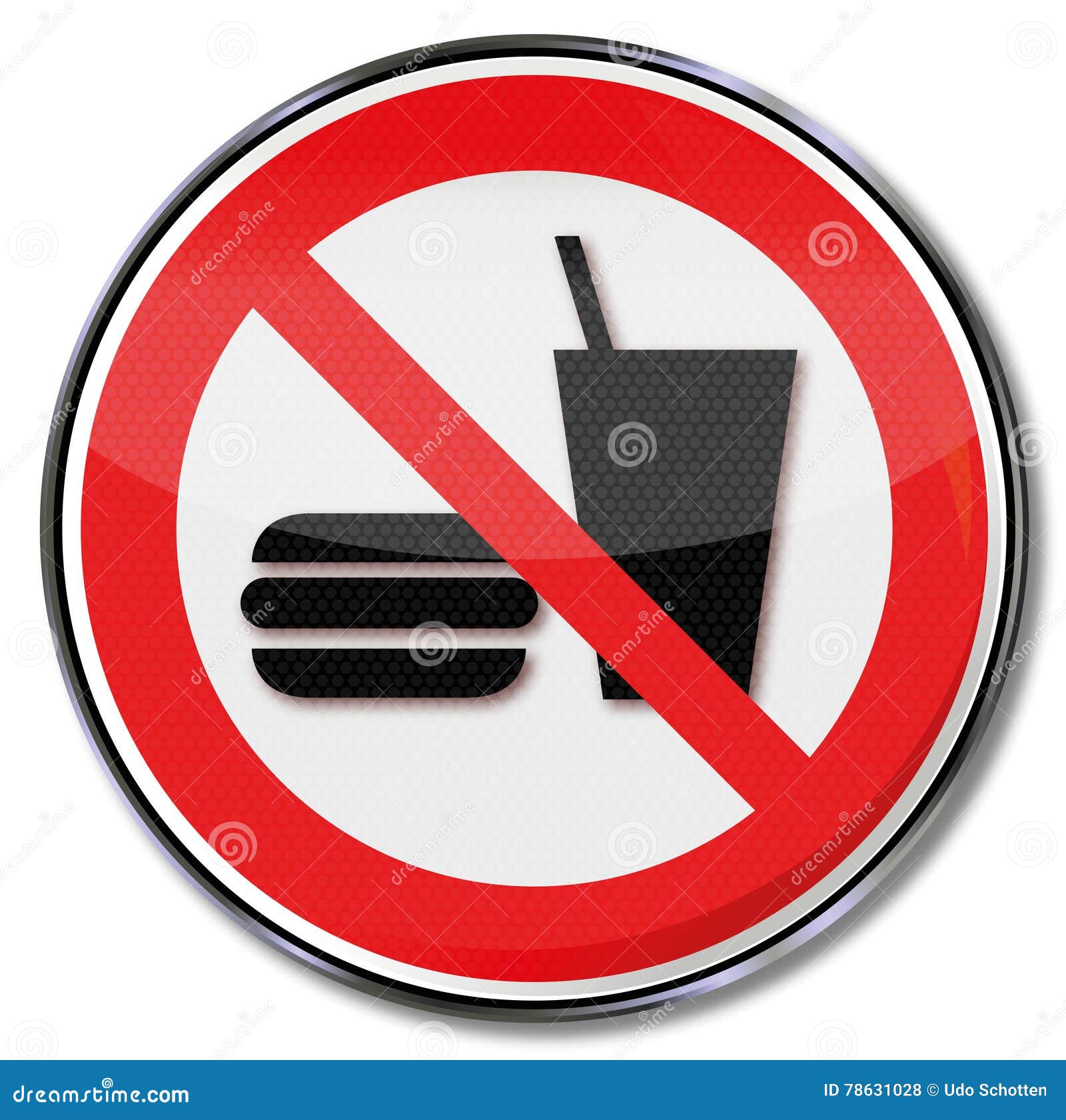 Food and Drinks are Prohibited Stock Vector - Illustration of gain ...