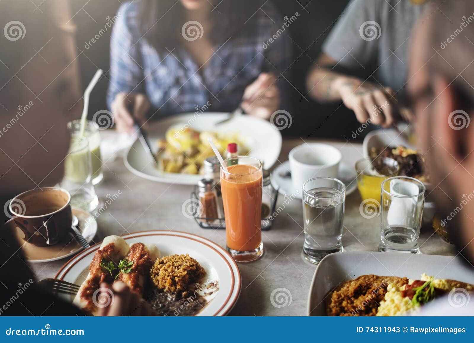 Food Eating Restaurant Community Cafe Concept Stock Image - Image of ...