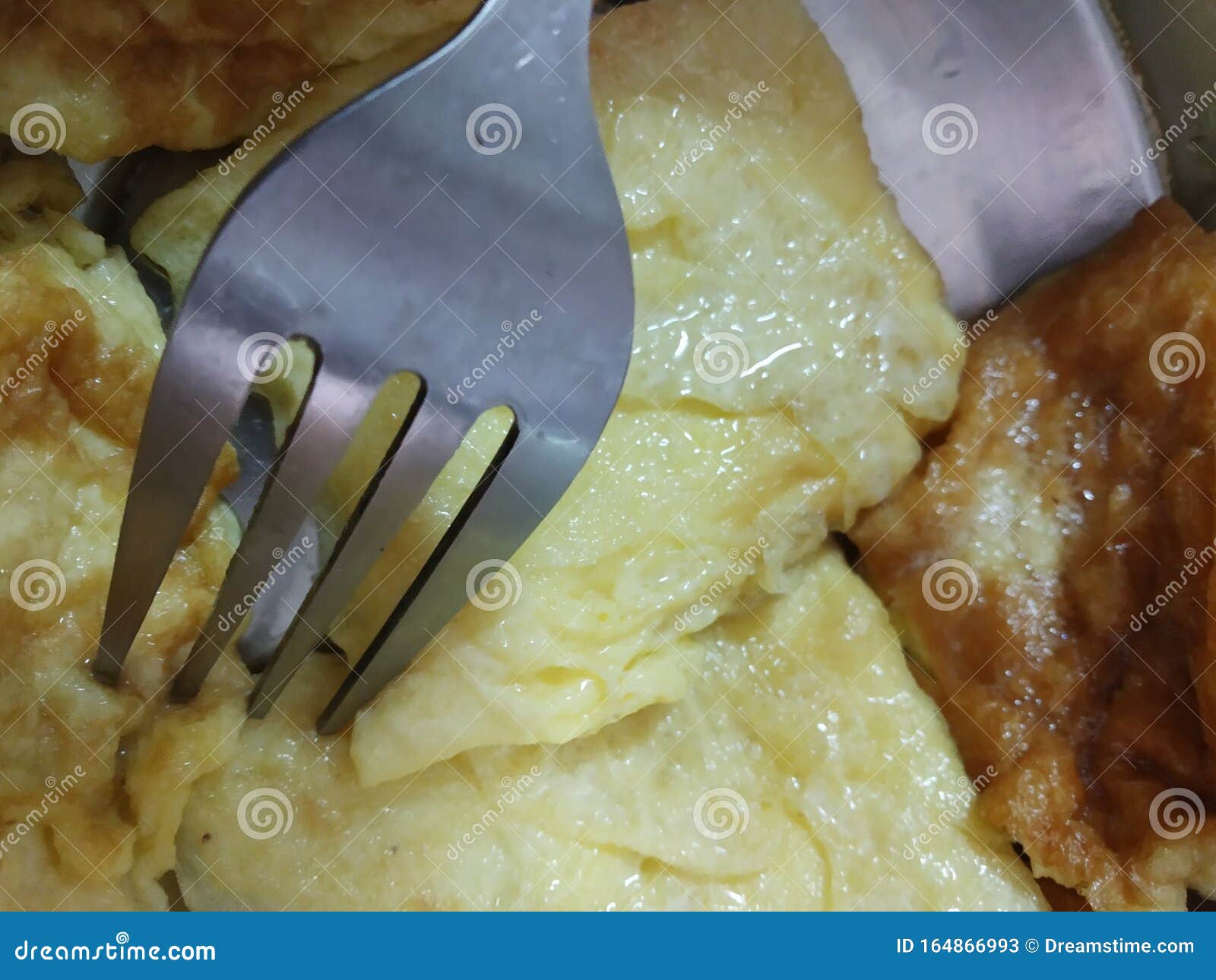 Food Egg Fry Nashta with Fork Stock Image - Image of fork, food: 164866993