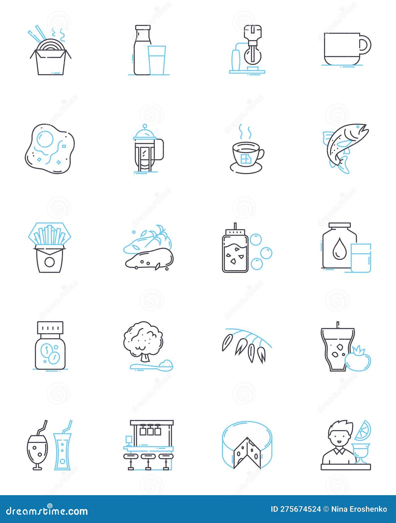 Food Engineering Linear Icons Set. Nutrition, Sensory, Processing ...