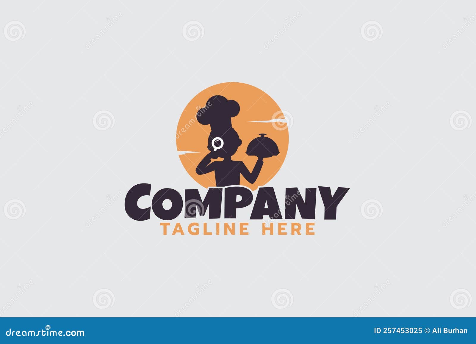 Food Explorer Logo With A Chef Carrying A Food Menu And Magnifying ...