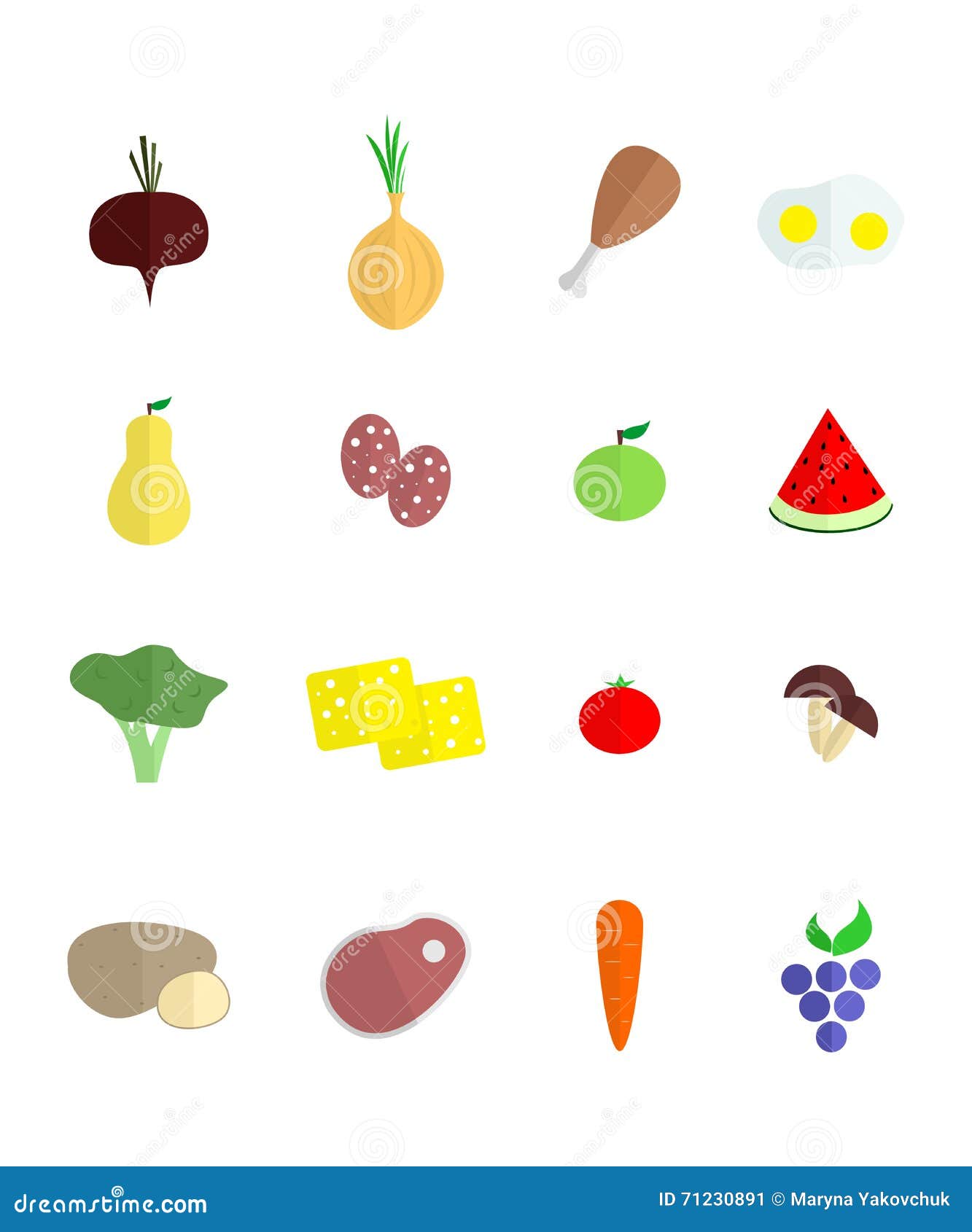 Food flat design stock vector. Illustration of cheese - 71230891