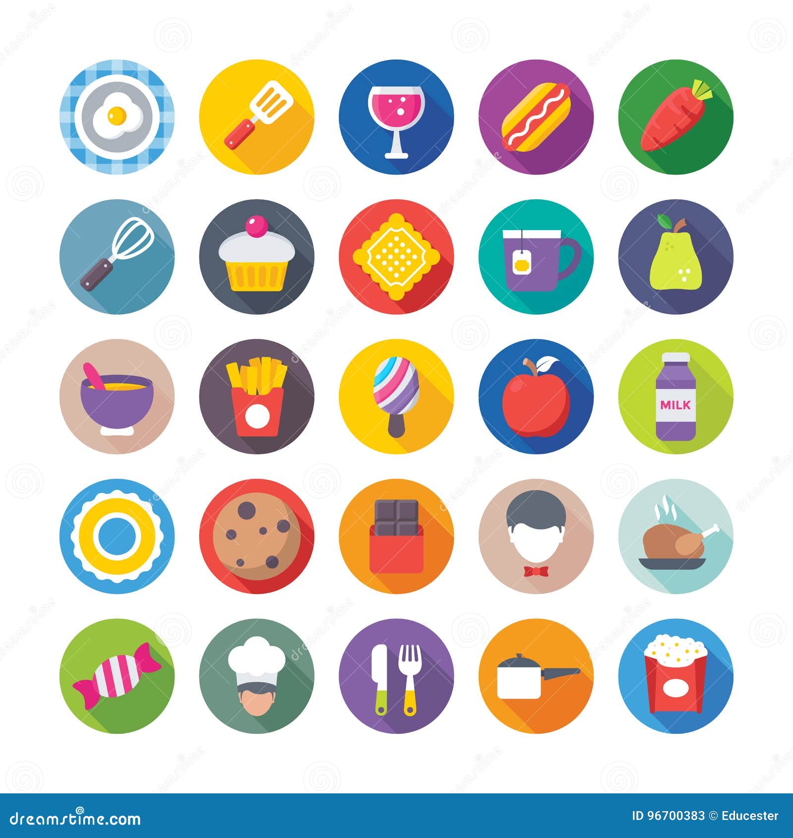 Food Flat Vector Icons 6 stock illustration. Illustration of chef ...