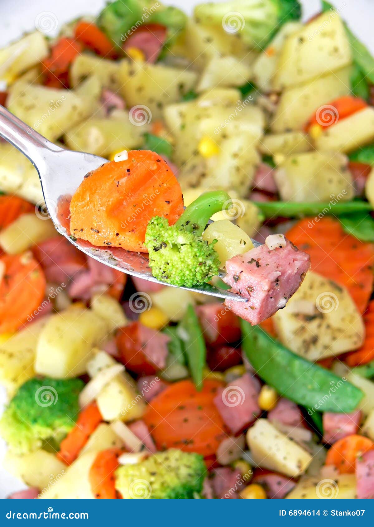 Food on fork stock photo. Image of fresh, diet, dinner - 6894614