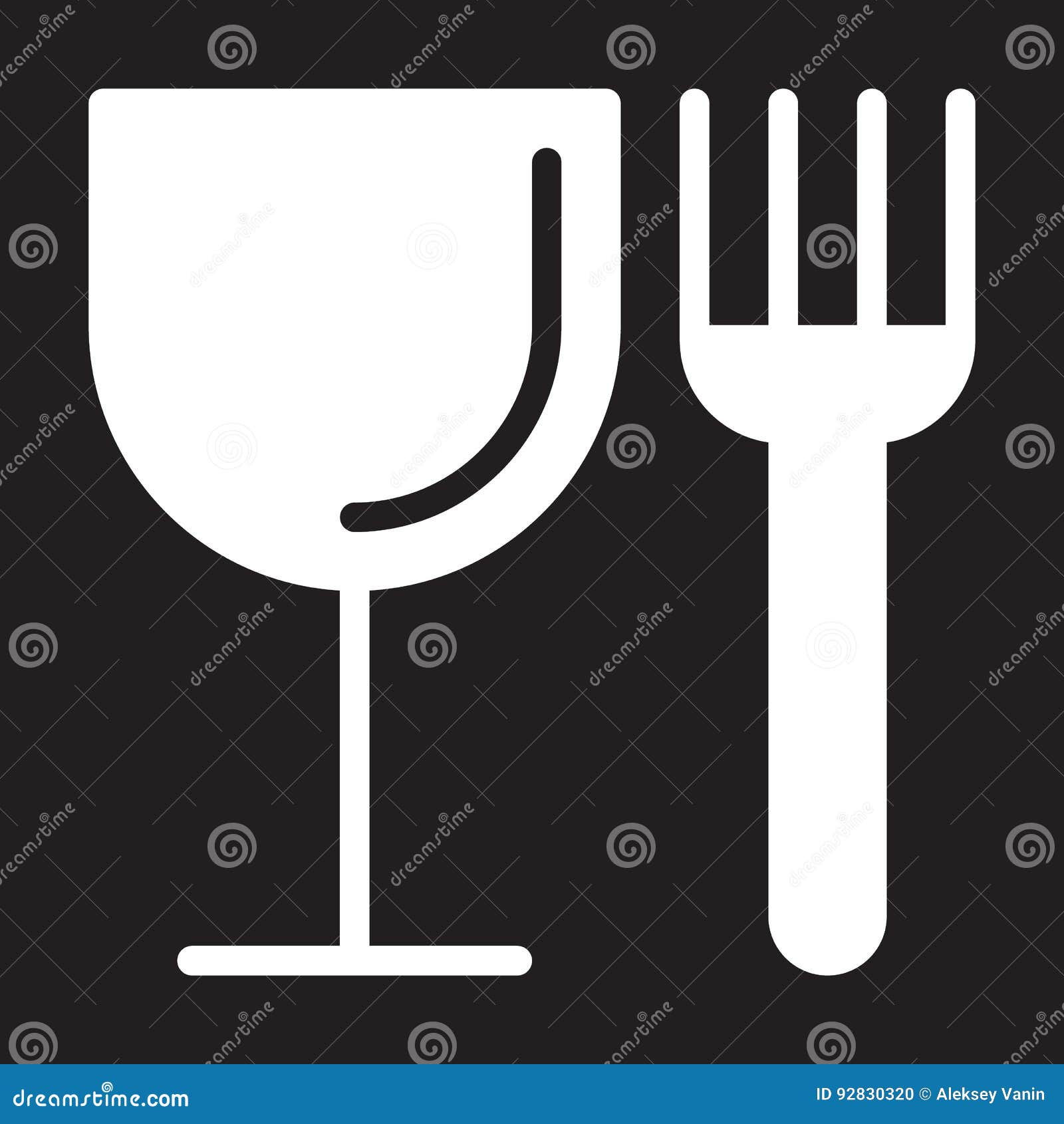 Food, Fork and Glass Icon, Vector Illustration. Stock Vector ...