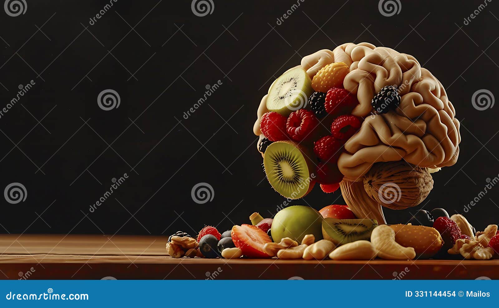 Food in the Form of a Brain Stock Photo - Image of nourishment ...