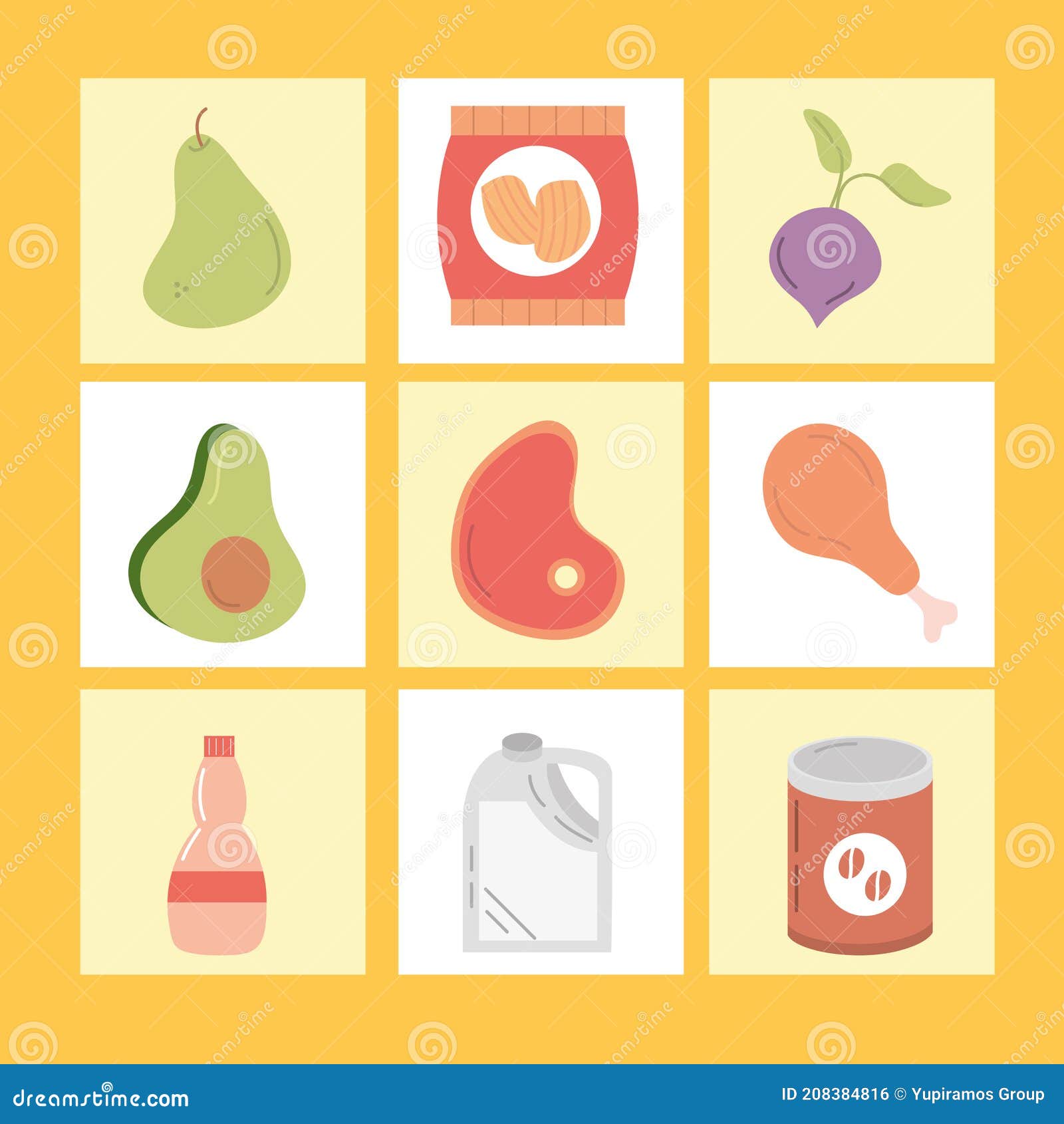 Food Frames Icon Set Vector Design Stock Vector - Illustration of ...