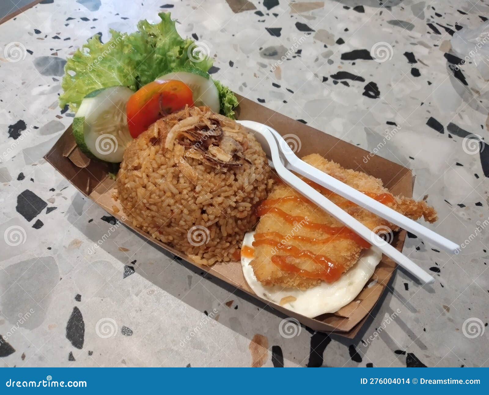 Food Fried Rice Chiken Katsu Stock Photo - Image of rice, katsu: 276004014