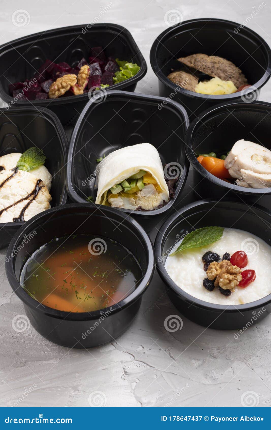 Food Full Course Dinner Set, Vertical Photo Stock Image - Image of ...