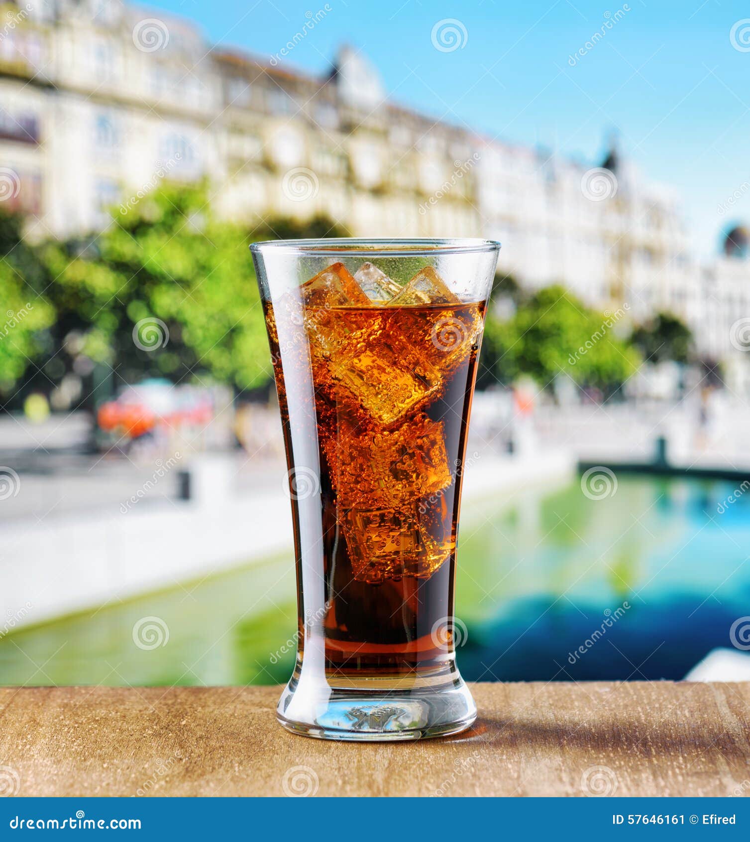 Glass of Cola with Ice on a Table in Cafe Stock Image - Image of drink ...