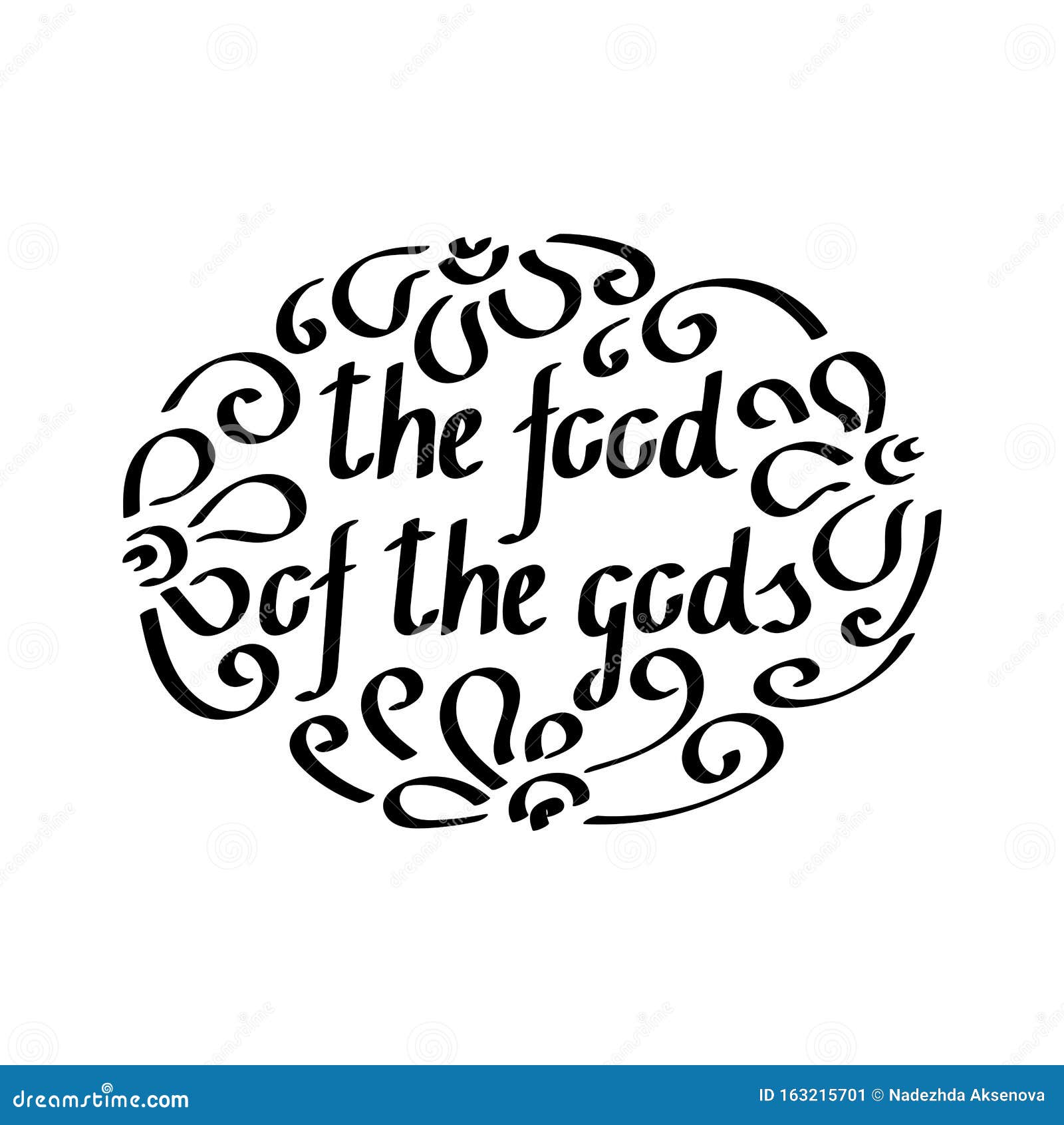 Food of the Gods, the Text. Handwriting Vector Stock Illustration ...