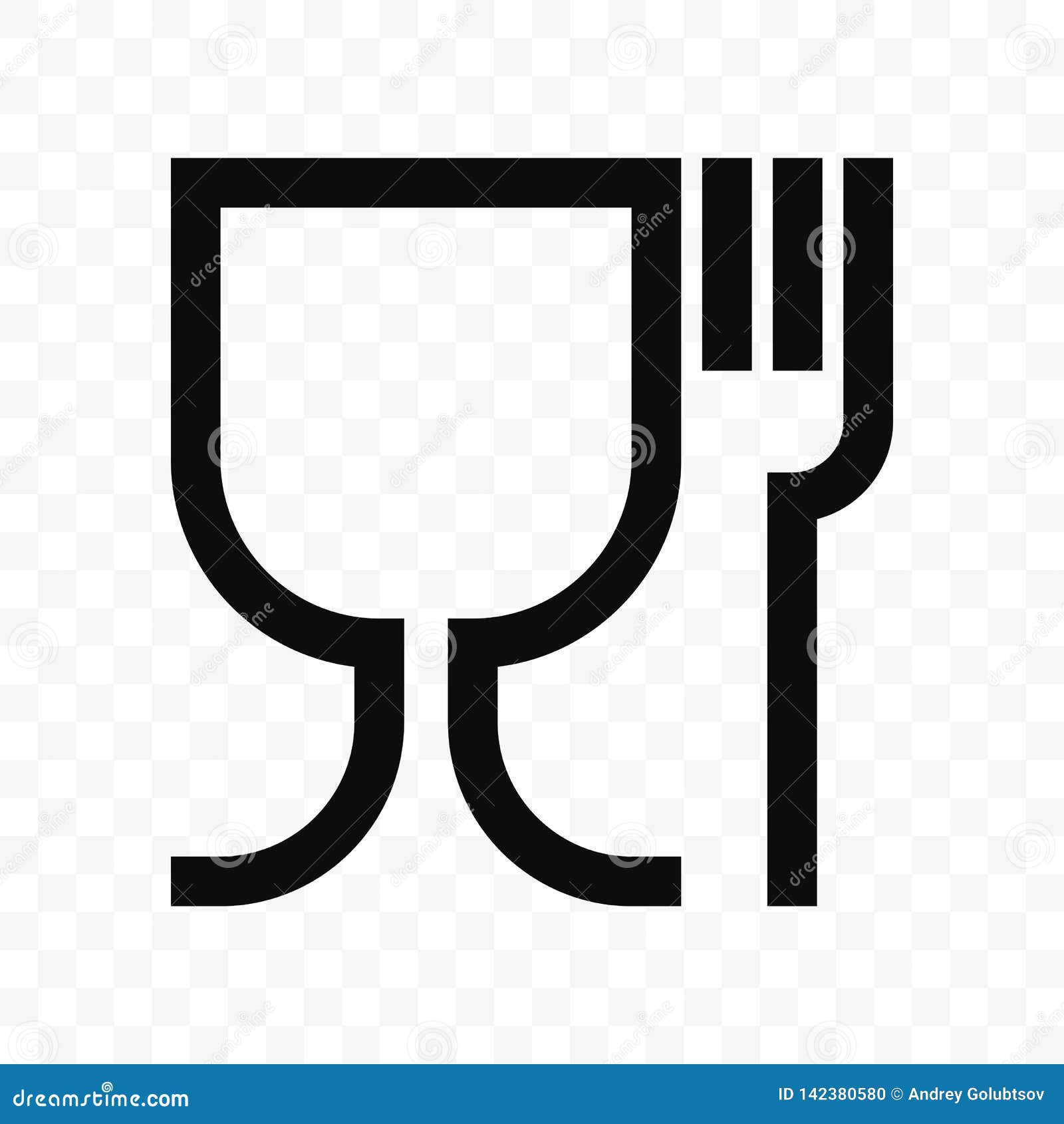 Food Grade Vector Icon. Food Safe Material Wine Glass and Fork Symbol ...