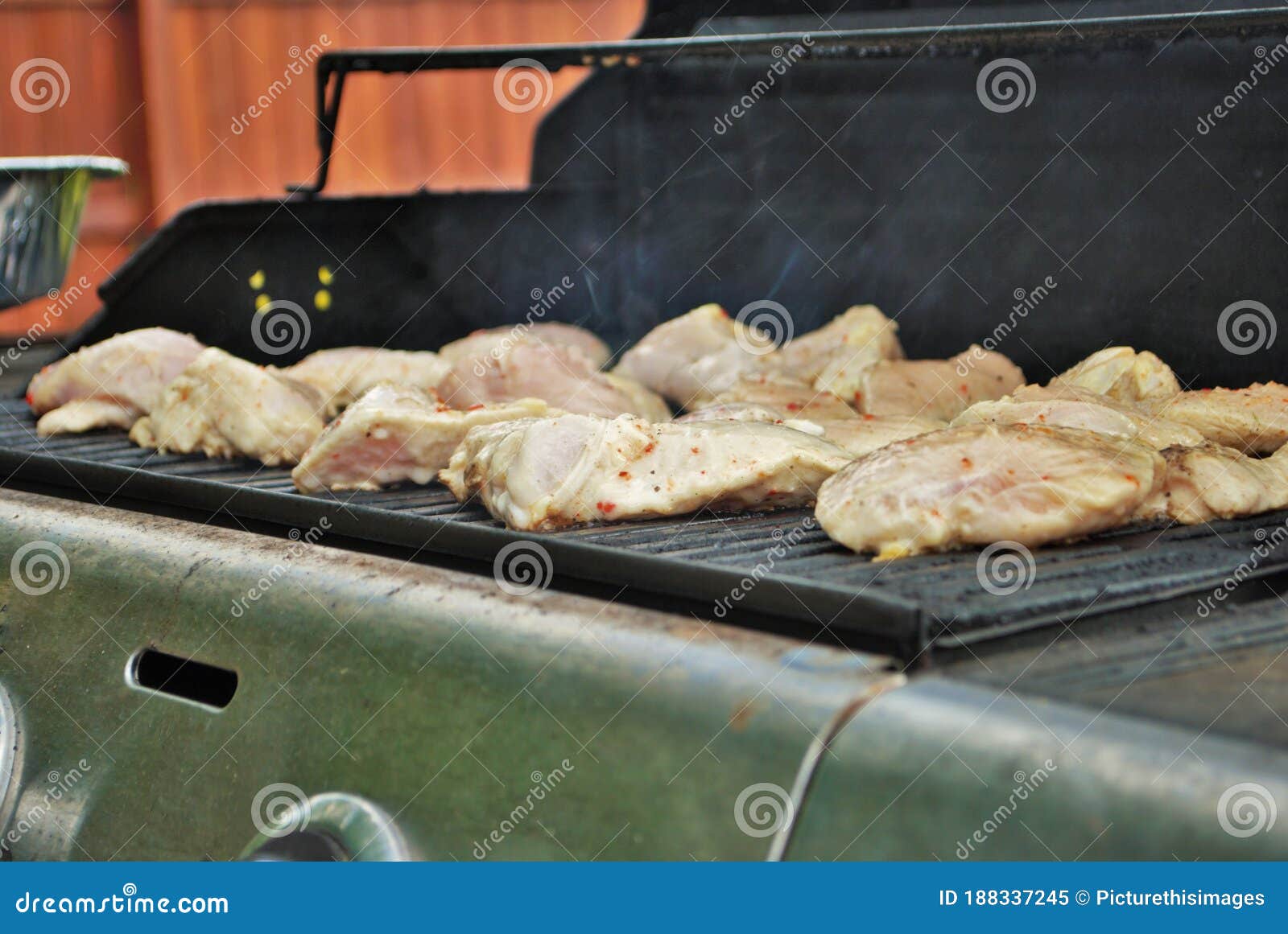 Food on the Grill at a Backyard Cookout Stock Image - Image of dinner ...