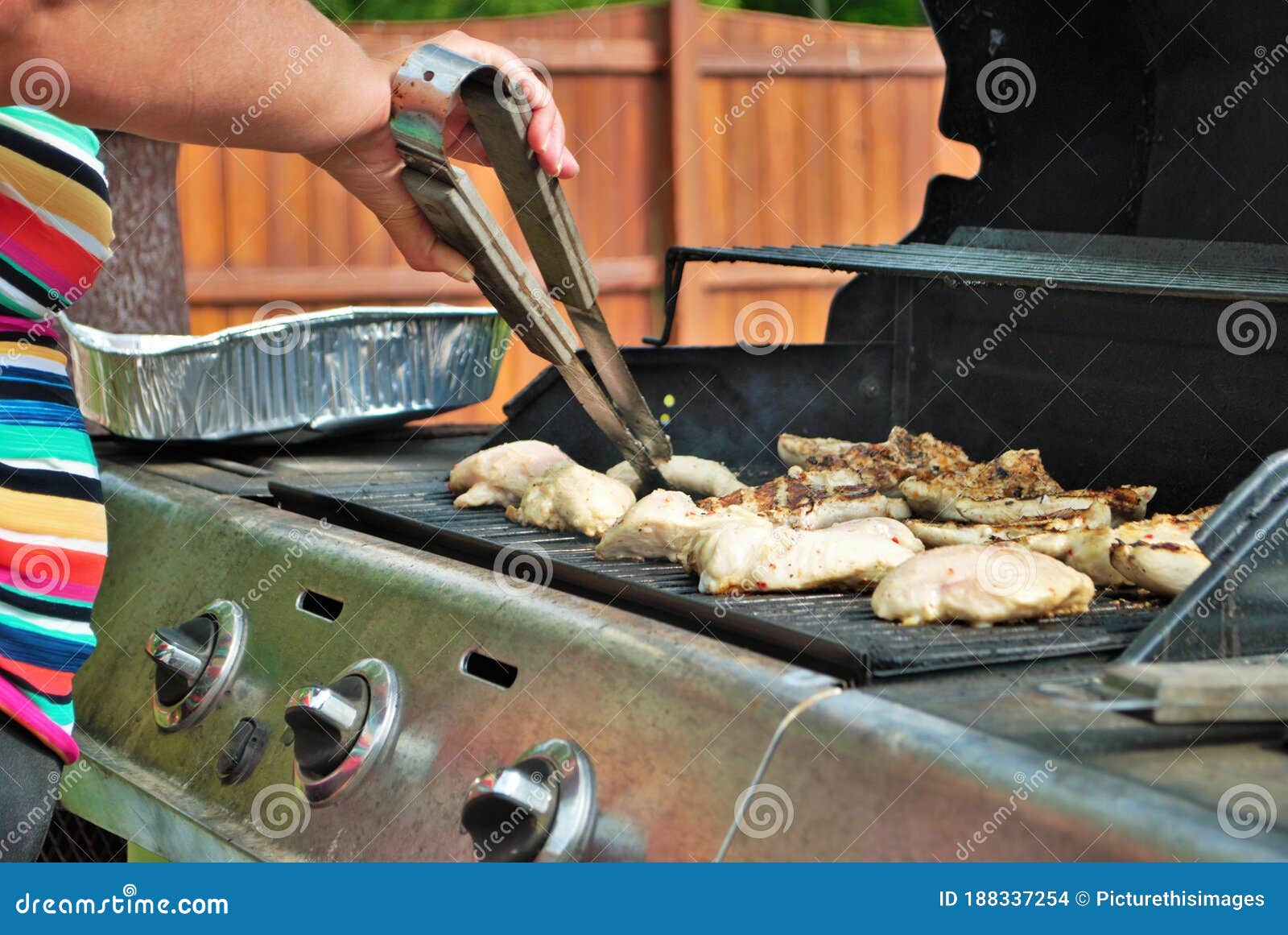 Food on the Grill at a Backyard Cookout Stock Photo - Image of cuisine ...