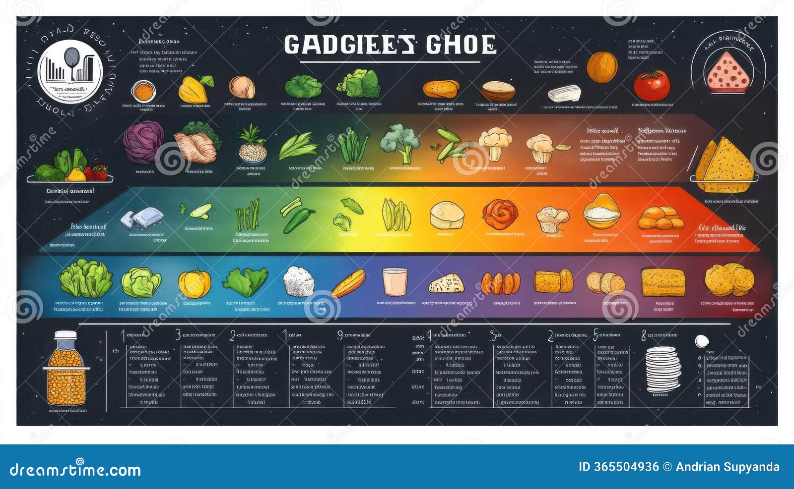 Food Guide, Visual Chart Of Food Anatomy And Nutritional Information ...