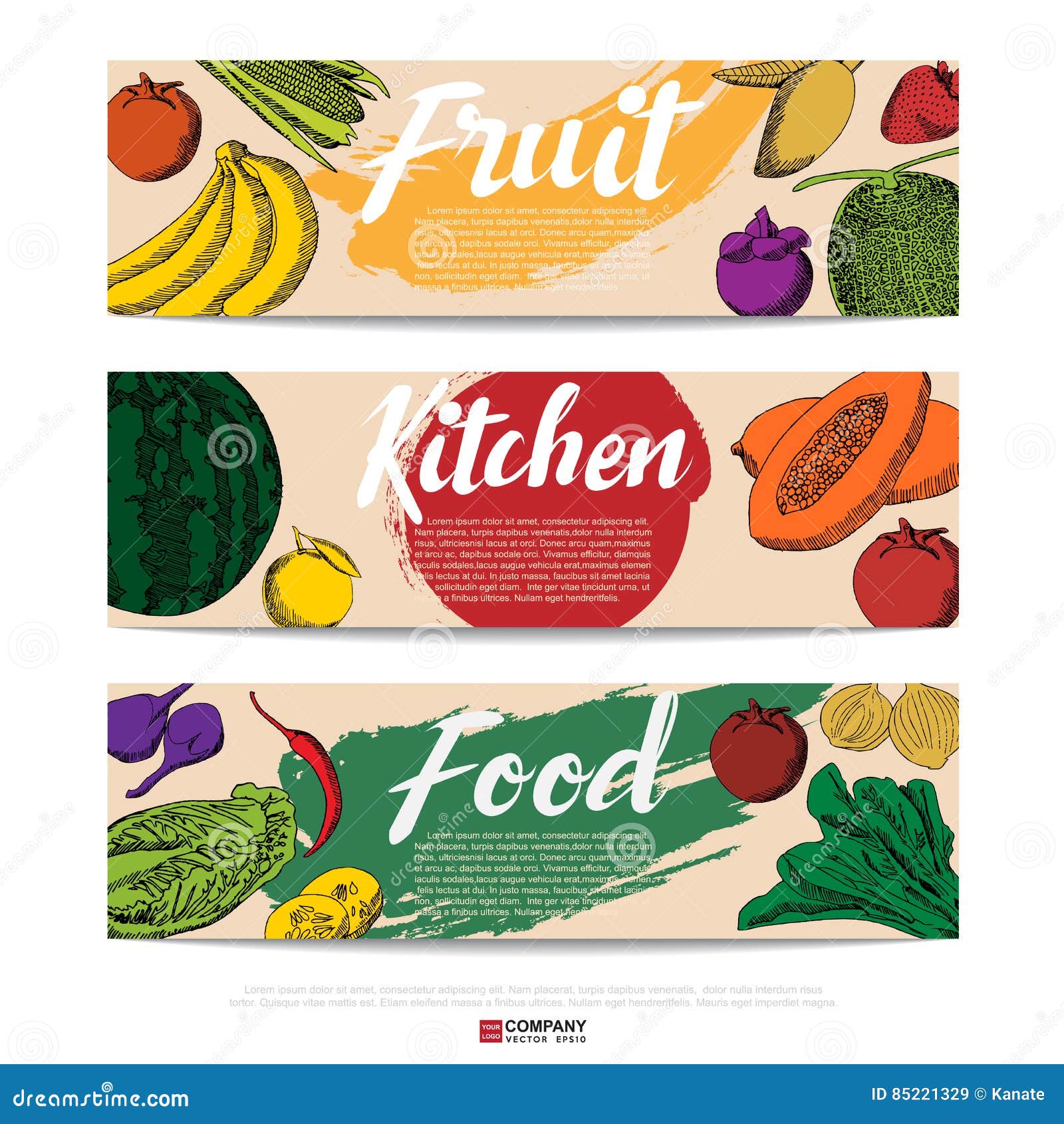 Food hand draw banner stock vector. Illustration of dinner - 85221329