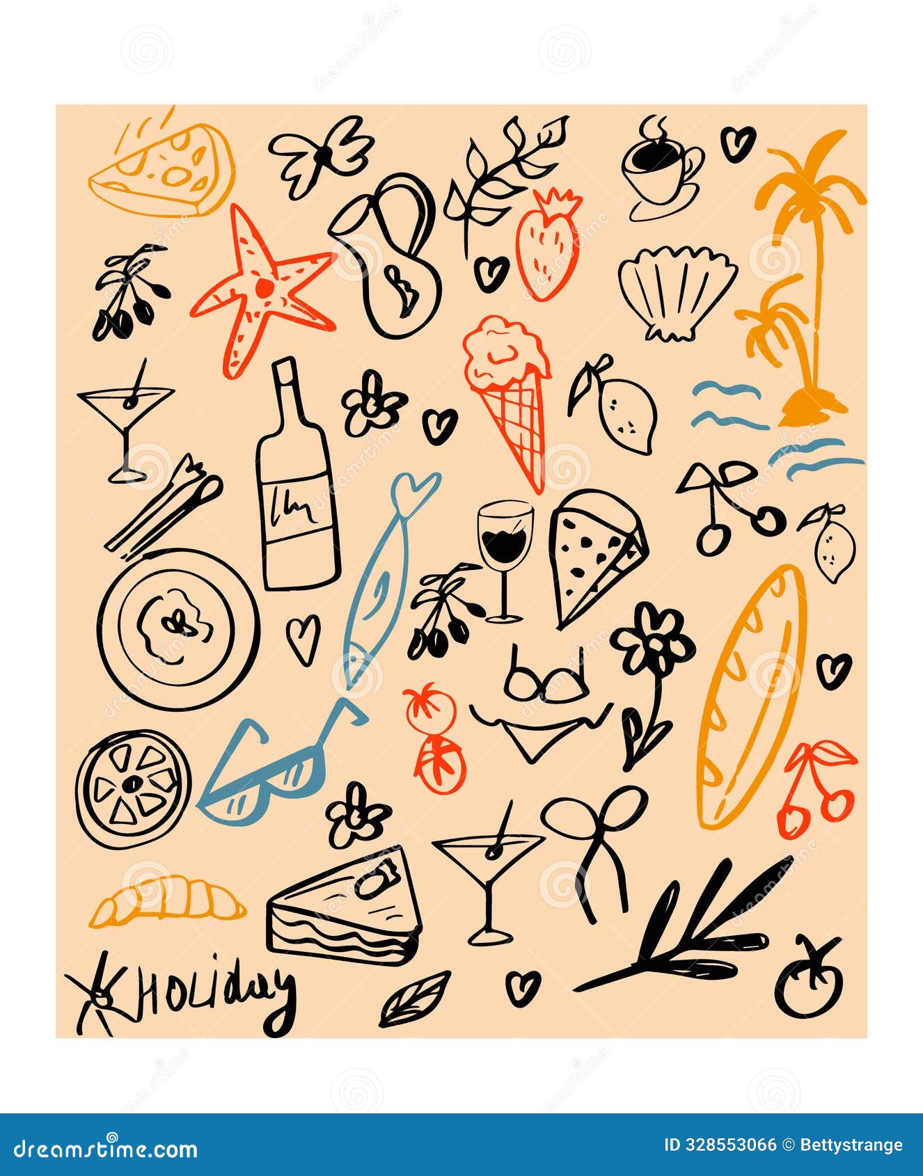 Food Hand Draw Vector Poster | CartoonDealer.com #328553066